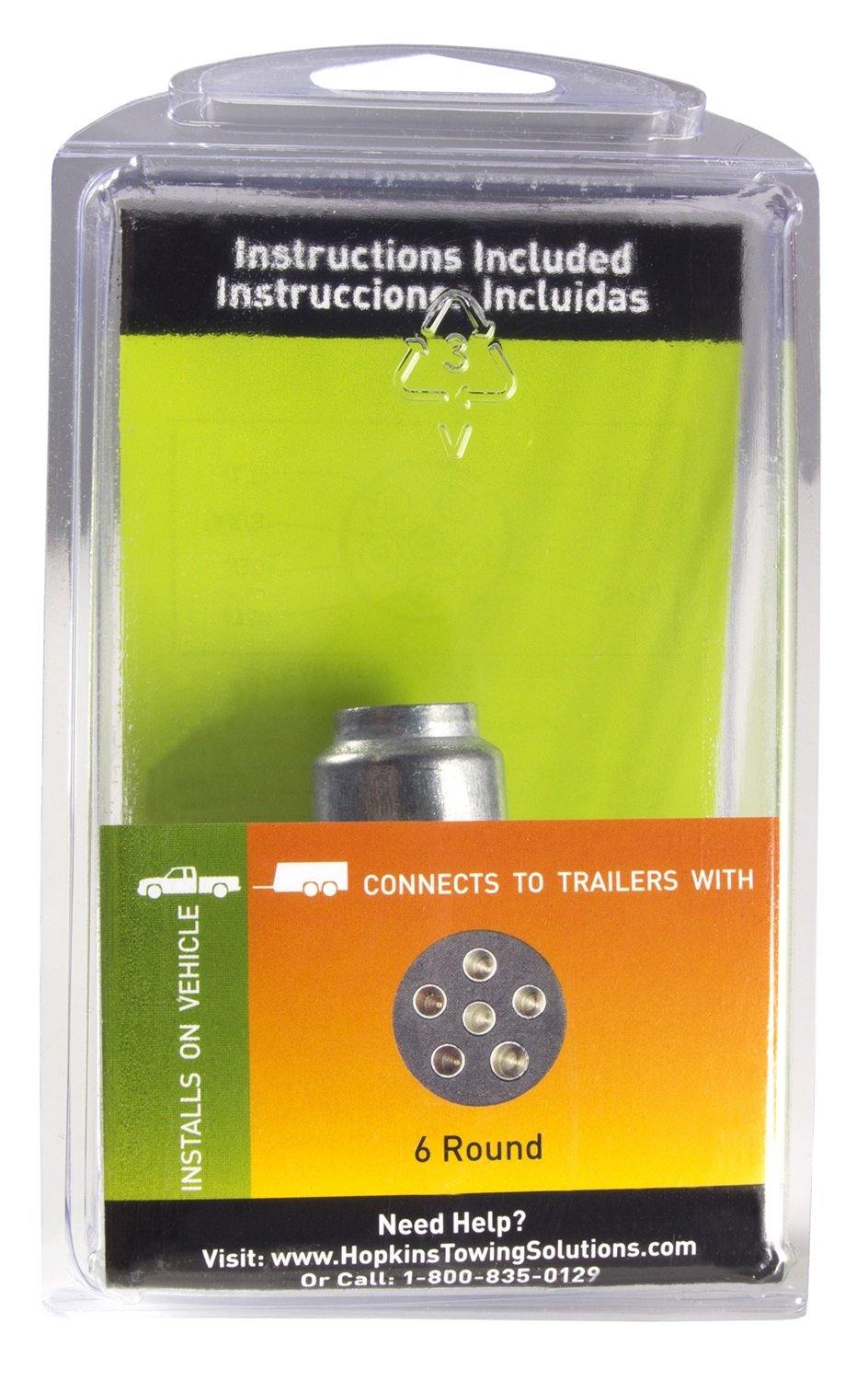 Hopkins 48435 6 Pole Round Vehicle Connector