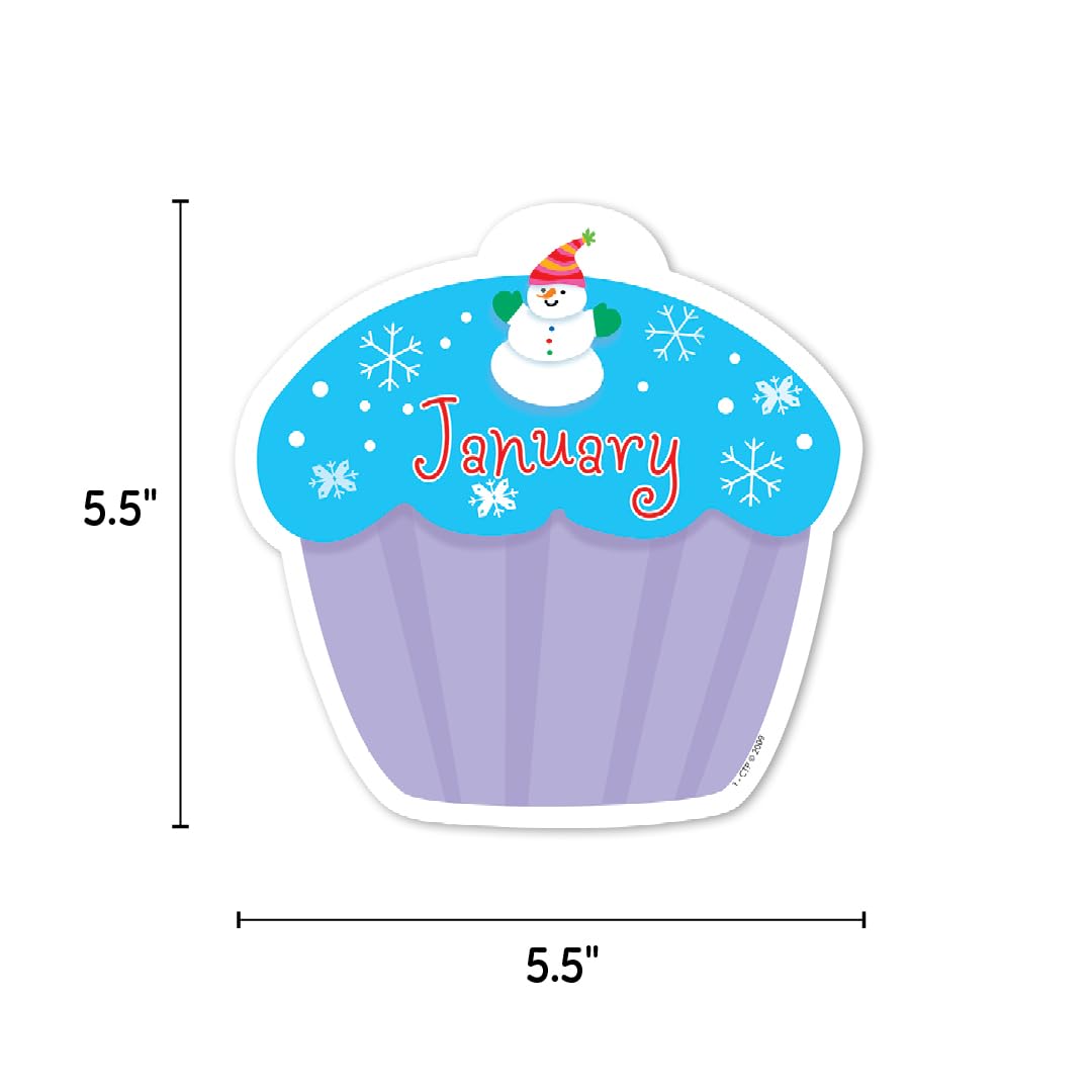 CTP Cupcakes 6" Designer Cut-Outs, Set of 36 décor accents, 6” x 6” Each (Creative Teaching Press 1795)