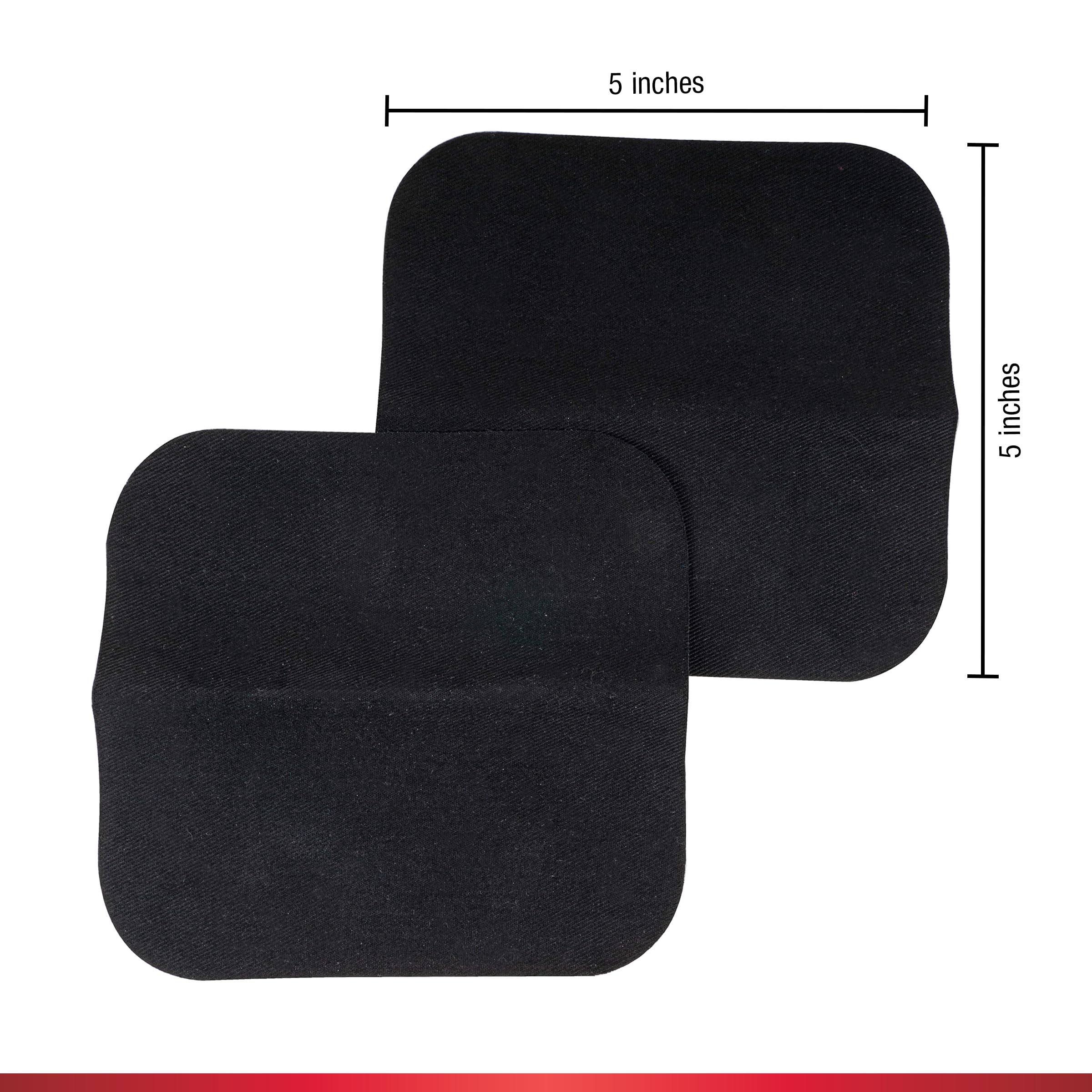 SINGER 00065 Iron-On Patches for Clothing Repair, 5-inch by 5-inch, 2-Count, Black