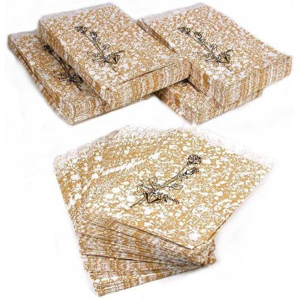 FindingKing 500 Gold Paper Gift Bags Shopping Sales Tote Bags 4 x 6