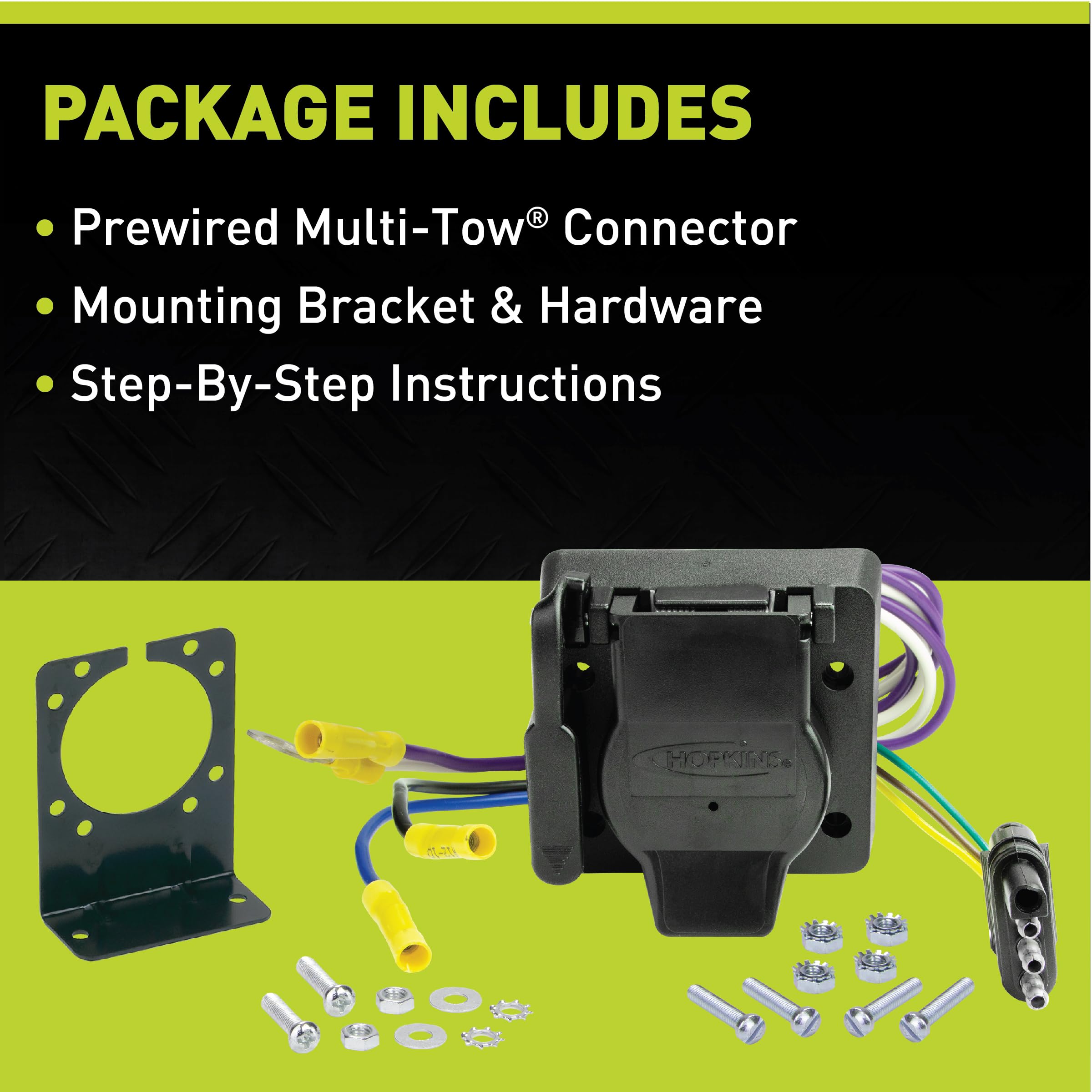 Hopkins 47185 Multi-Tow 4 Flat to 7 Blade and 4 Flat Adapter