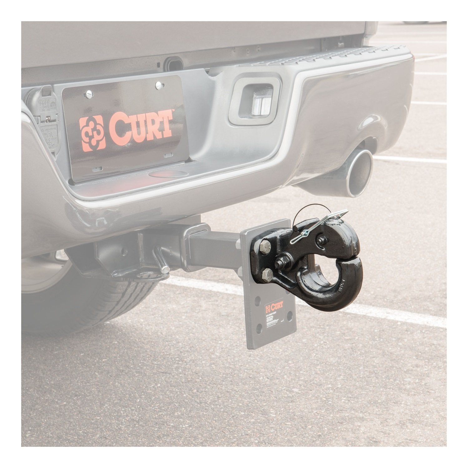 CURT 48205 Pintle Hook Hitch 10,000 lbs, Fits 2-1/2 to 3-Inch Lunette Ring, Mount Required