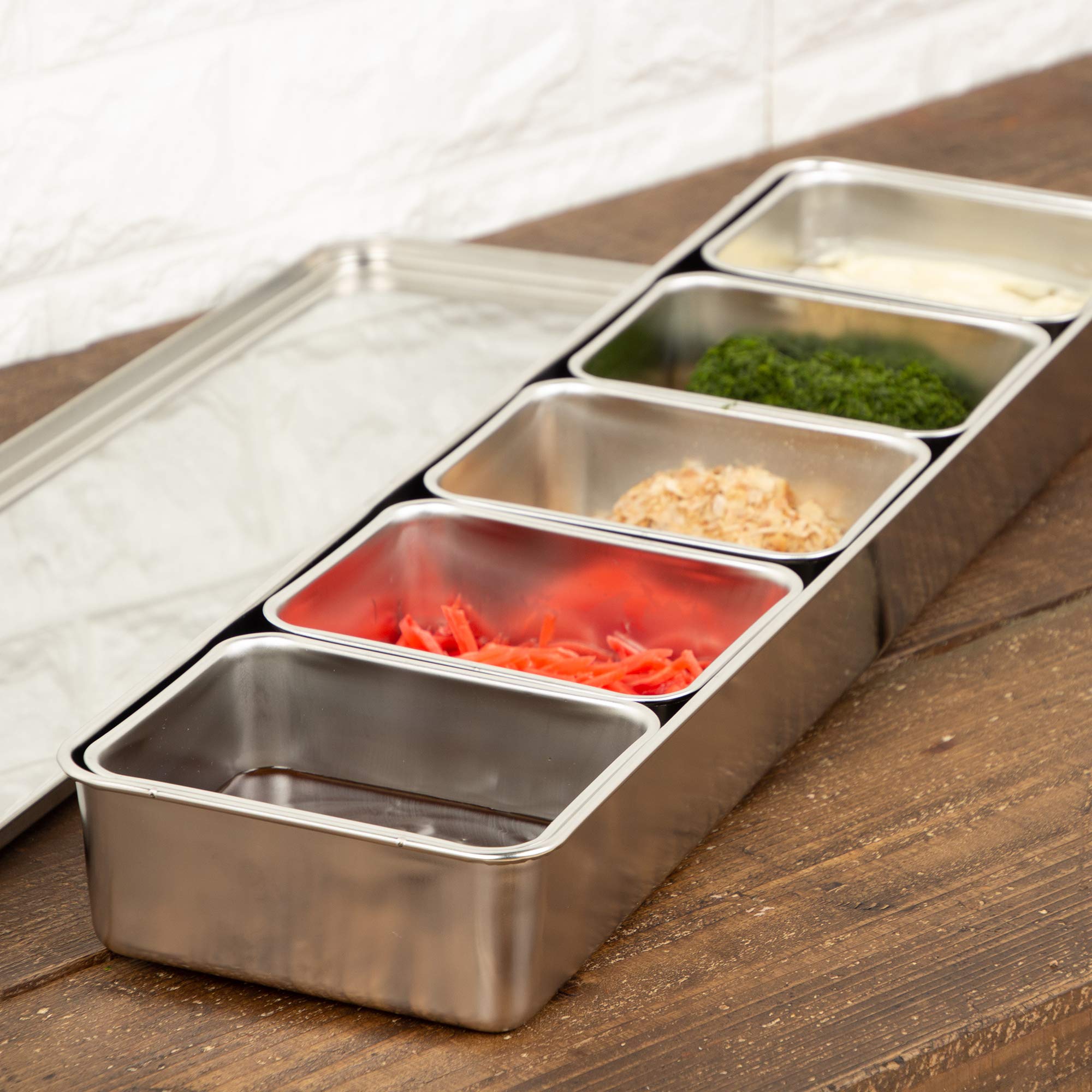 Stainless Yakumi Pan/Seasoning Container w/4 Compartments