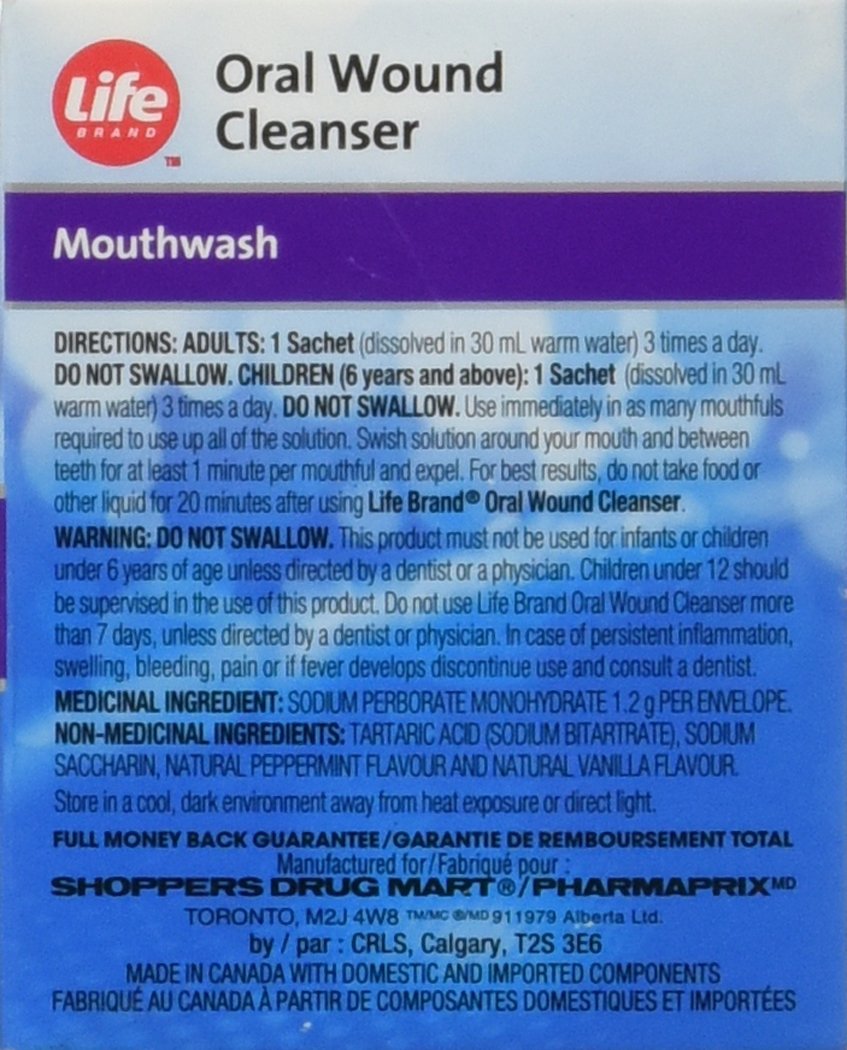 Life Brand Oral Wound Cleanser Powder 20 Envelopes Each