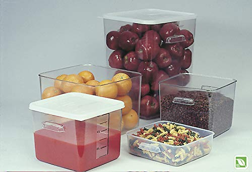 Rubbermaid Commercial Products Small Lid For 2, 4, 6, And 8 Qt. Plastic Space Saving Square Food Storage Container (Fg650900Wht),White