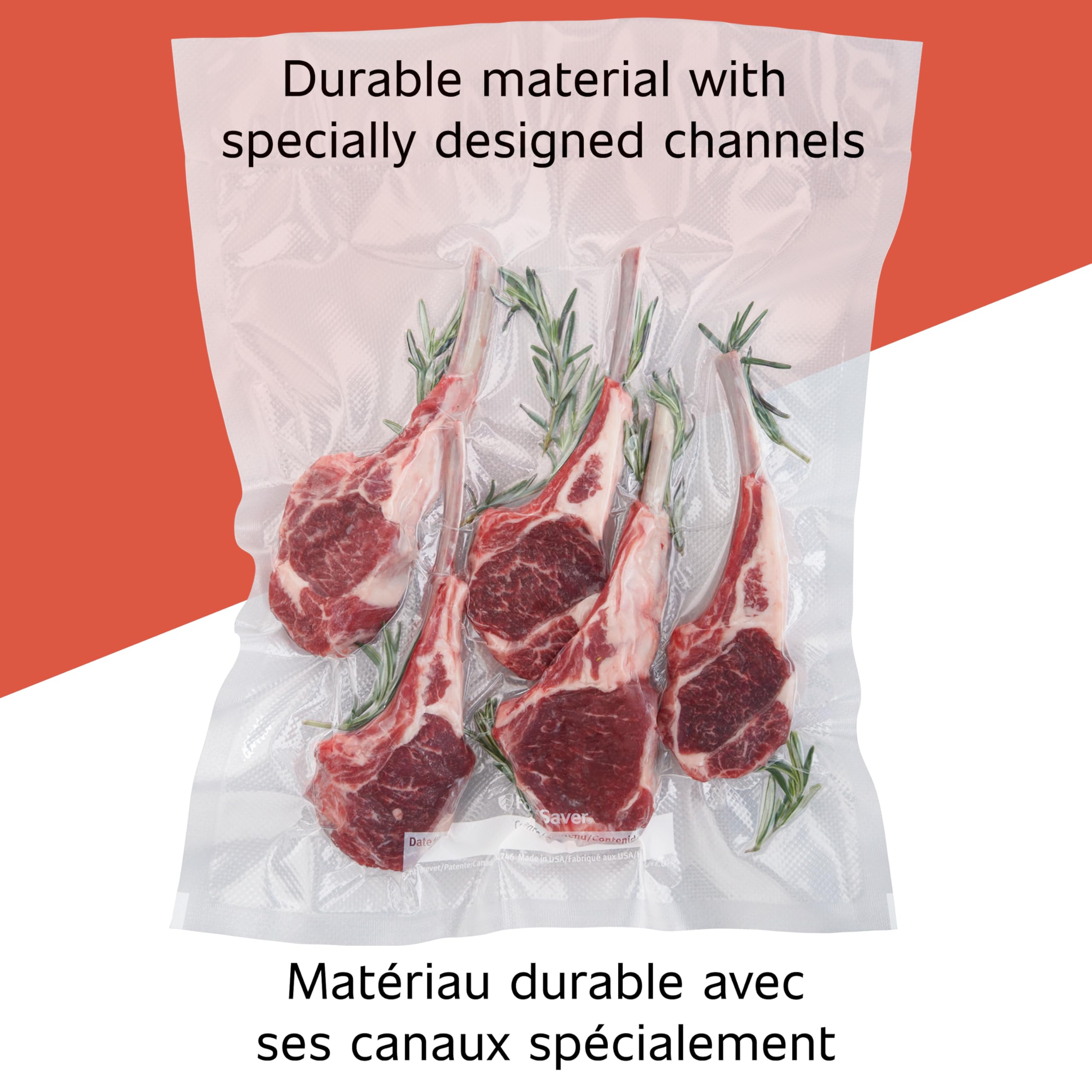 FoodSaver 11" x 16' Vacuum Seal Rolls with BPA-Free Multilayer Construction for Food Preservation, 2-Pack