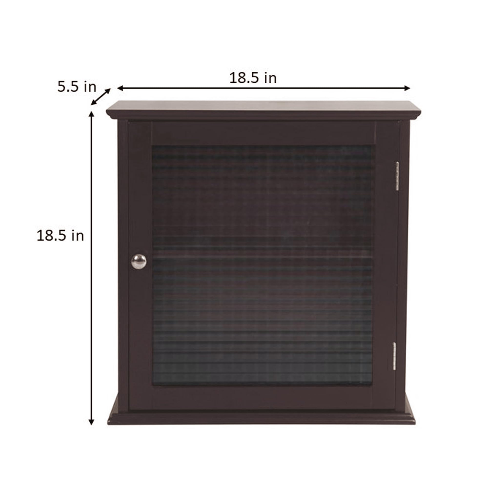 Elegant Home Fashions Chesterfield Removable Wooden Medicine Cabinet with Waffle Glass Door, Espresso