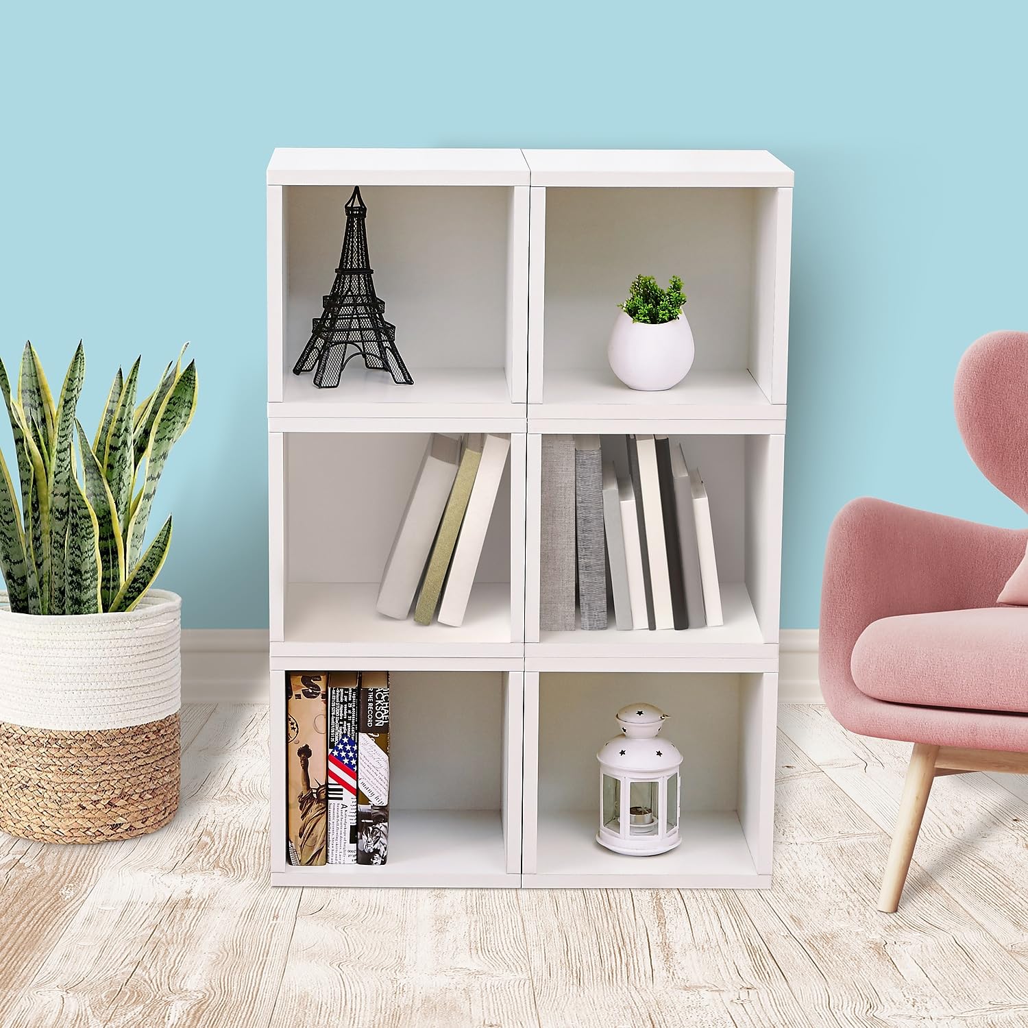 Way Basics Eco Stackable Storage Cube, Cubby Organizer (Tool-Free Assembly and Uniquely Crafted from Sustainable Non Toxic zBoard paperboard), White