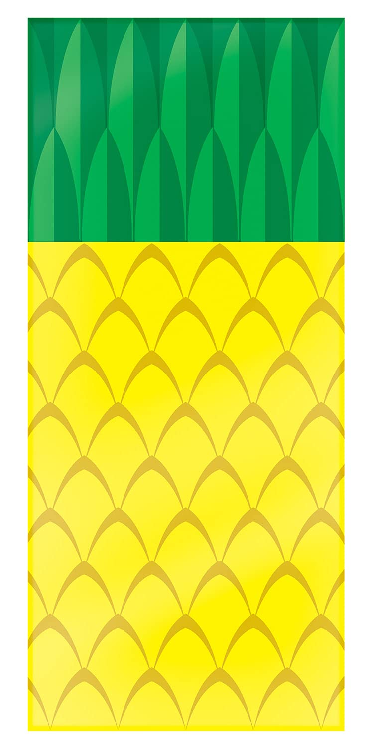 Beistle 75 Piece Tropical Treat Favor Bags - Luau Party Pineapple Cello Candy Bags With Twist Ties