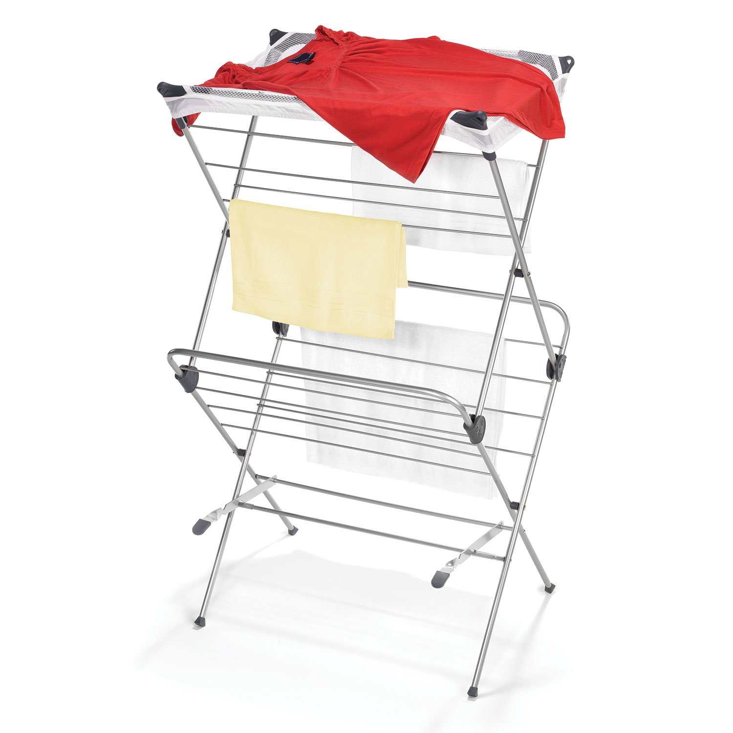 Polder Two-Tier Free Standing Clothes Drying Rack with Mesh Garment Dryer