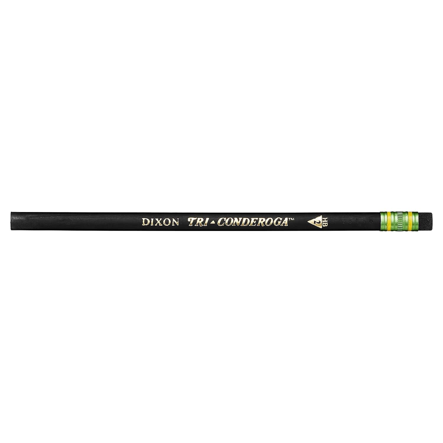 Ticonderoga Tri-Conderoga Triangular Pencils, Wood-Cased #2, Sharpener, Soft Touch Comfort Barrel, Black, 12-Pack (22500)