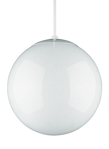 Sea Gull Lighting 6024-15 Leo Globe Pendant Hanging Modern Fixture, One - Light, White