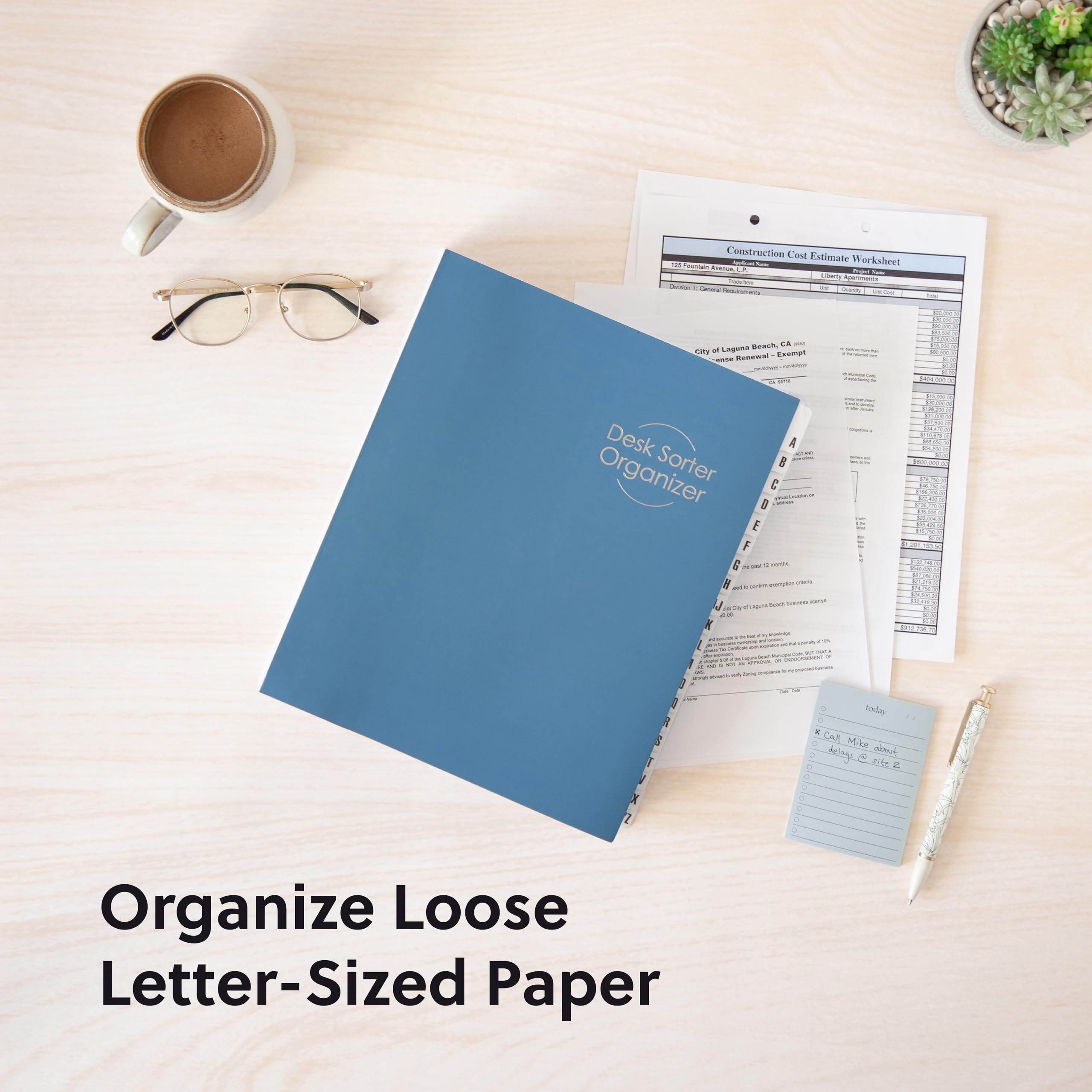 Smead Desk File/Sorter, Alphabetic (A-Z), 20 Dividers, Letter Size, Dark Blue (89282)