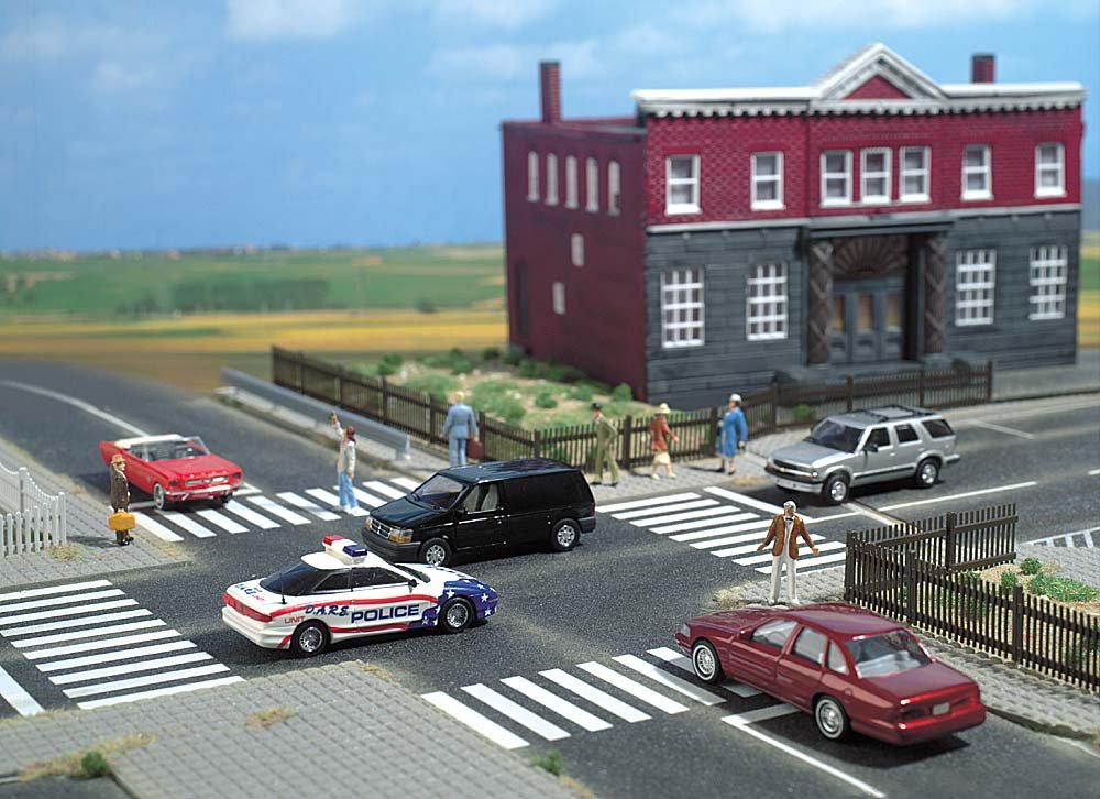Busch 9712 Pedestrian Xing Intrsctn HO Scale Scenery Kit