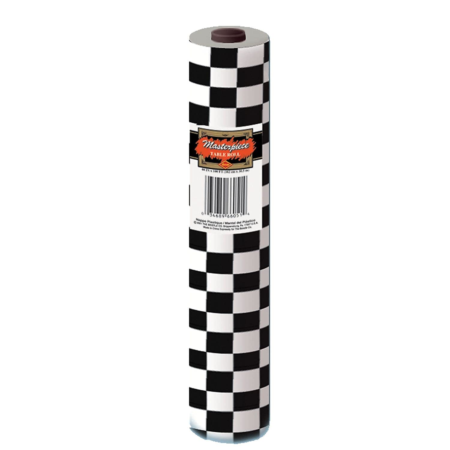Checkered Table Roll (black & white) Party Accessory (1 count) (1/Pkg)