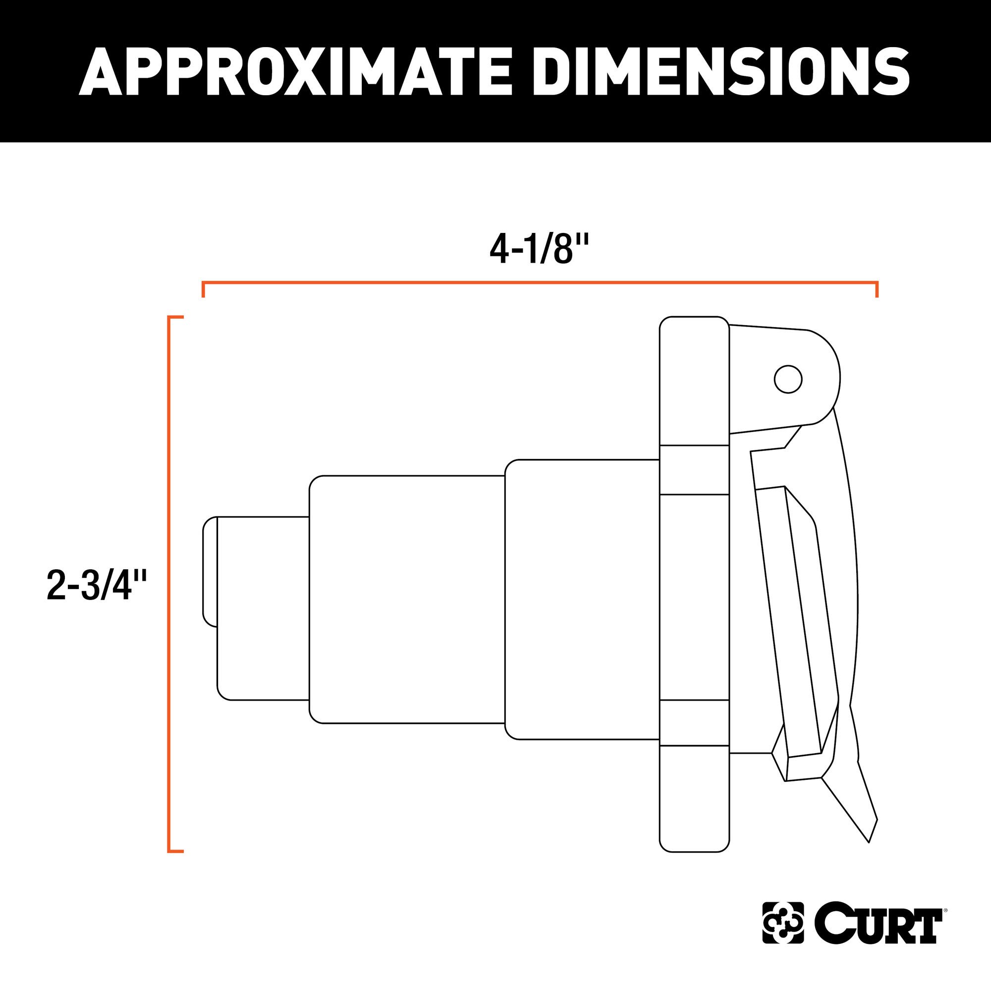 CURT 58150 Vehicle-Side 7-Pin RV Blade Trailer Wiring Harness Connector