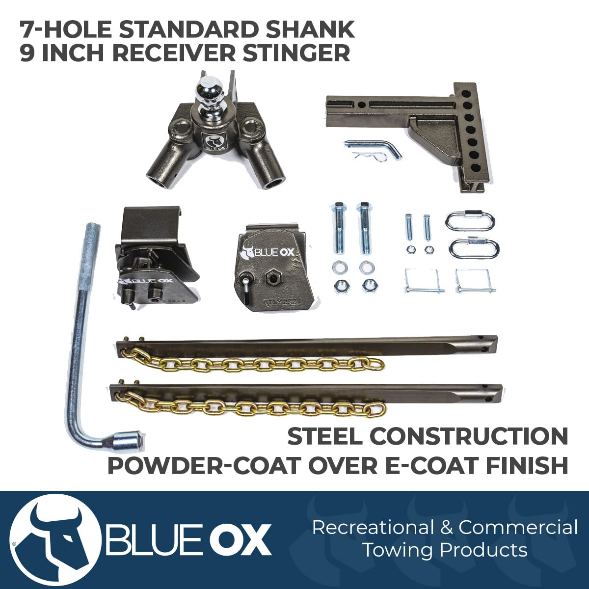 Blue Ox BXW1000 SWAYPRO Weight Distributing Hitch 1000lb Tongue Weight for Standard Coupler with Clamp-On Latches