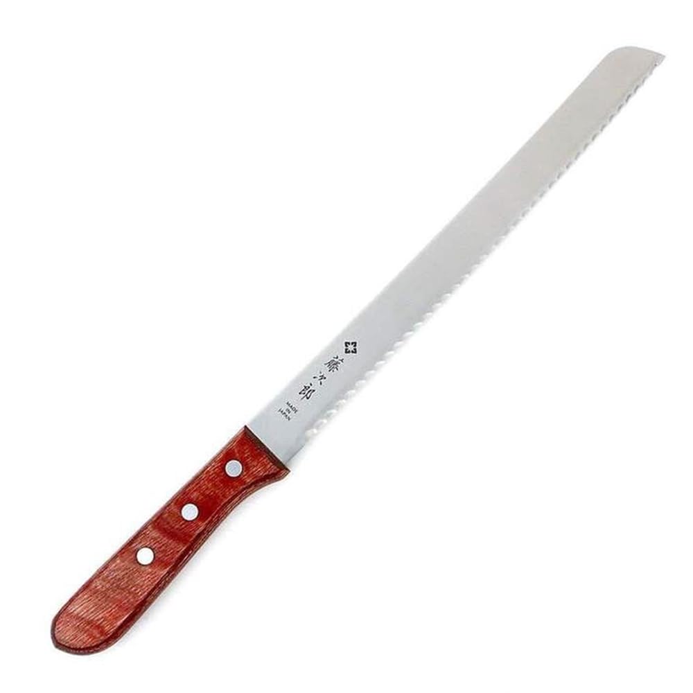 藤次郎 Fujiro Slicer Cutter, 14.75, Stainless and Wood