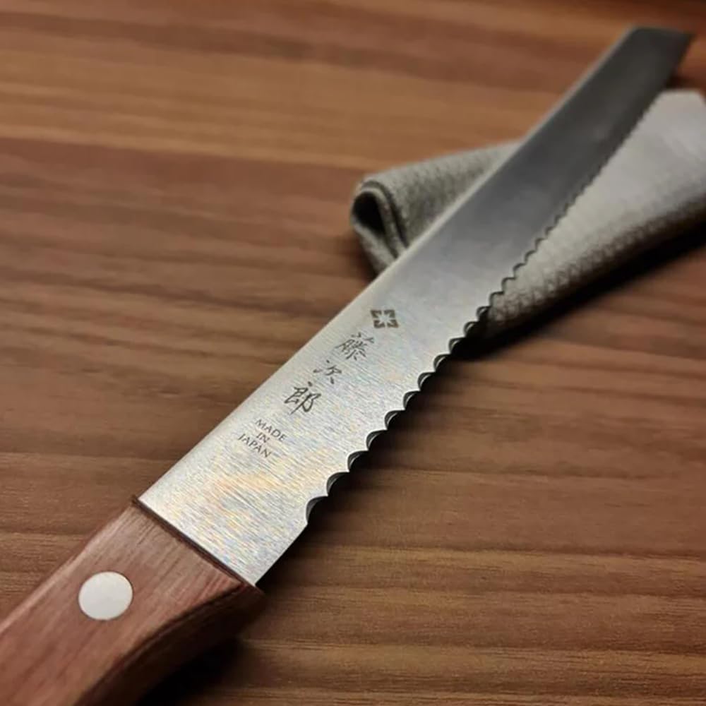 藤次郎 Fujiro Slicer Cutter, 14.75, Stainless and Wood