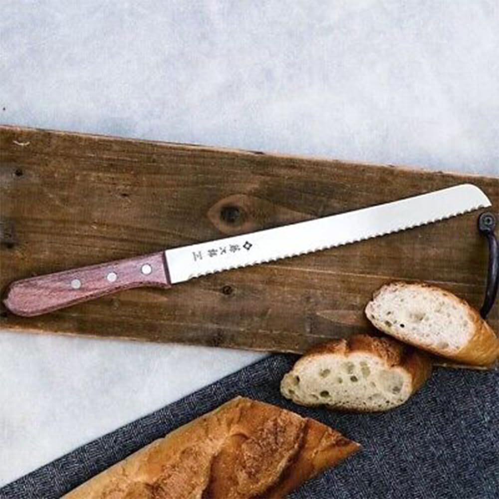 藤次郎 Fujiro Slicer Cutter, 14.75, Stainless and Wood