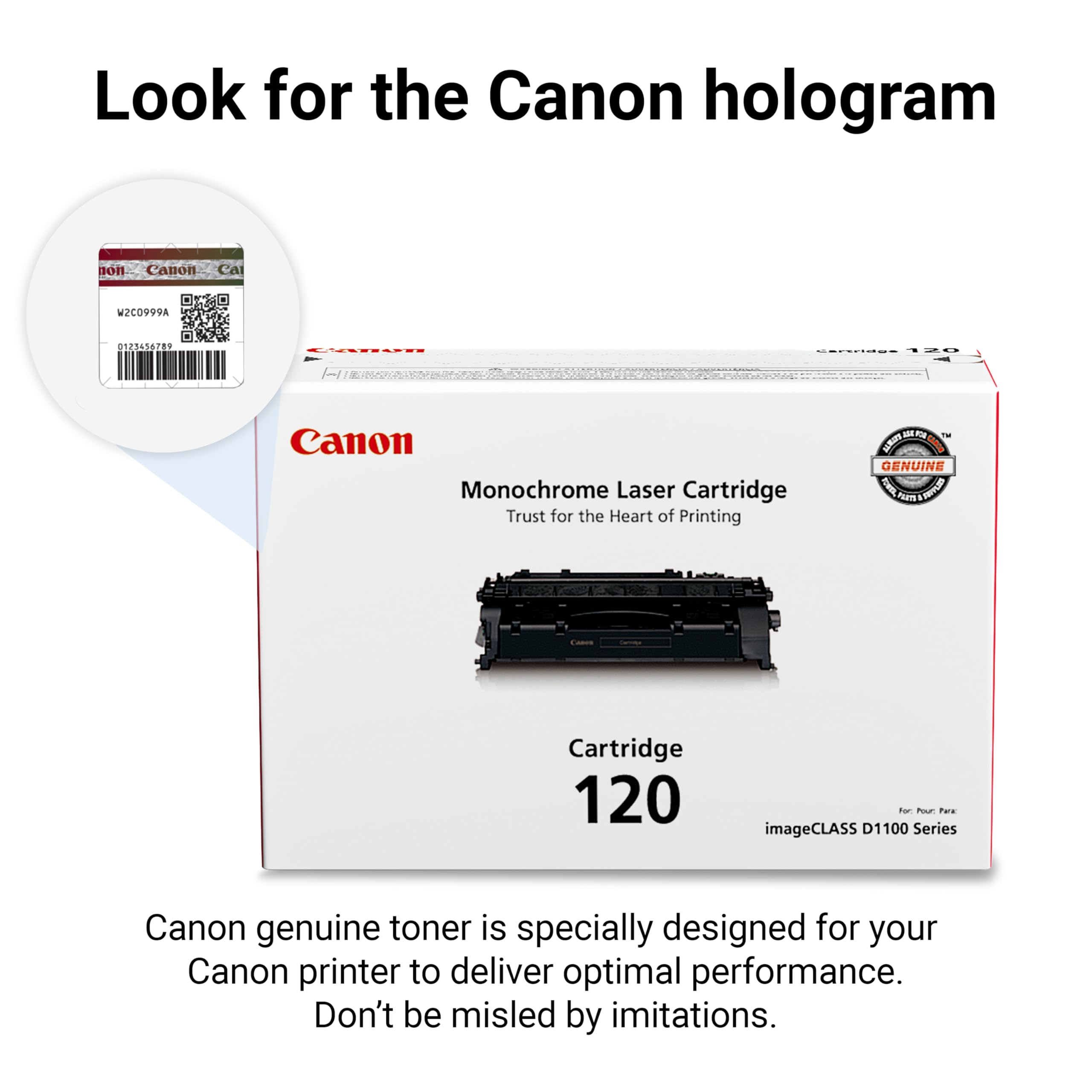 Canon Genuine Toner Cartridge 120 Black (2617B001), 1 Pack for Canon imageCLASS D1120, D1150, D1170, D1180, D1320, D1350, D1370, D1520, D1550 Laser Printer