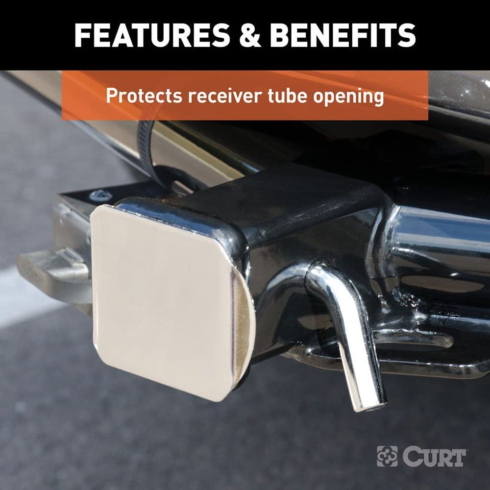CURT 22110 Chrome Steel Trailer Hitch Cover, Fits 2-Inch Receiver