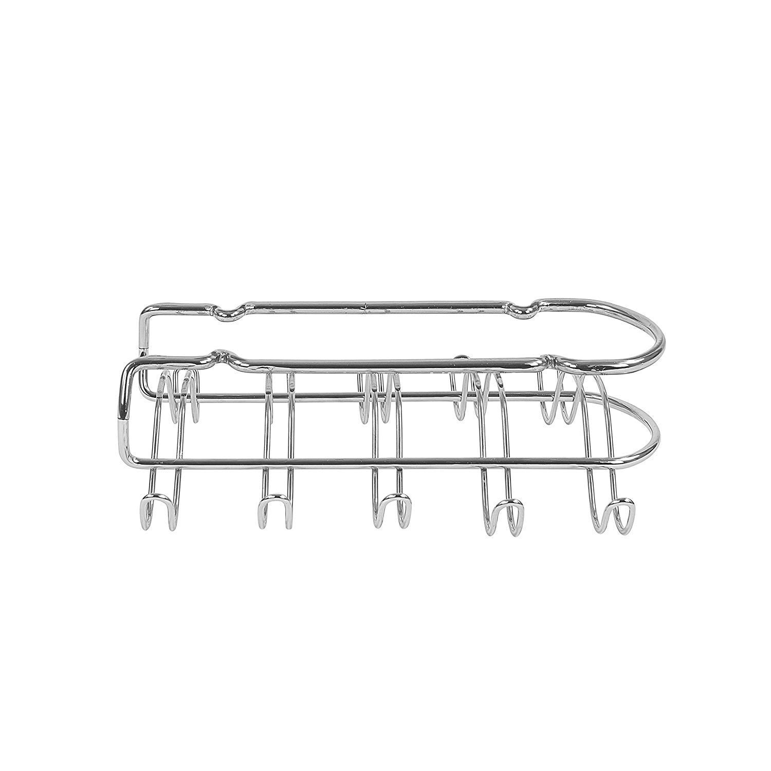 Spectrum Diversified Under The Shelf Mug Holder, Optional Mounting Slides Over Kitchen Cabinet Shelves, Holds Up to 8 Coffee Mugs & Tea Cups, 10 x 8.5 x 3 inches, Chrome