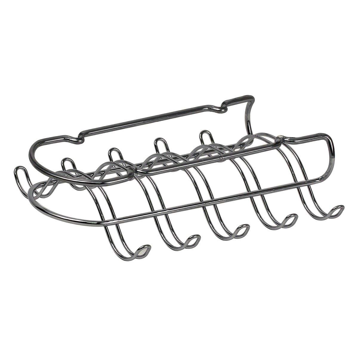 Spectrum Diversified Under The Shelf Mug Holder, Optional Mounting Slides Over Kitchen Cabinet Shelves, Holds Up to 8 Coffee Mugs & Tea Cups, 10 x 8.5 x 3 inches, Chrome