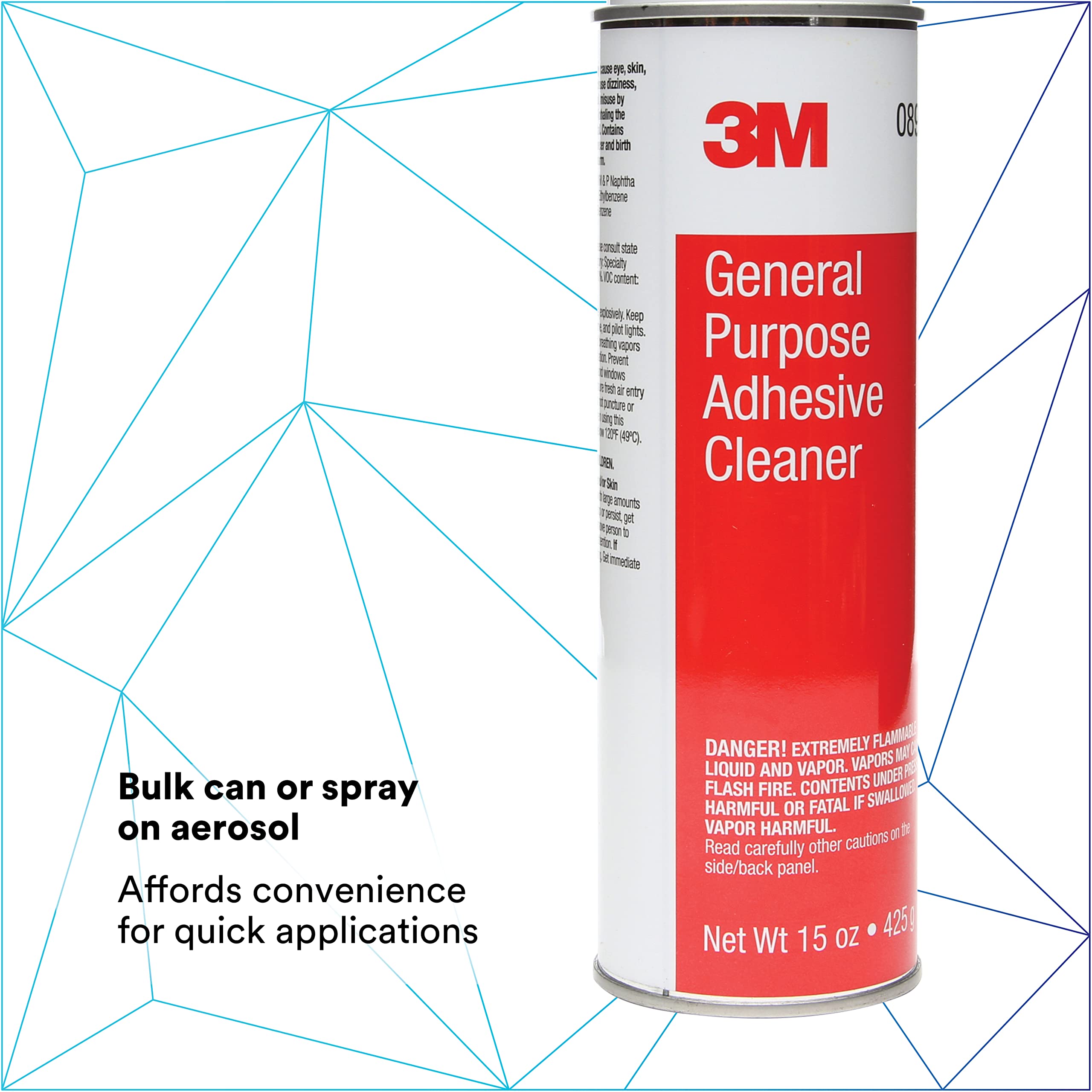 3M General Purpose Adhesive Cleaner, 08987, Removes Adhesive Residue, Gentle On Paint/Vinyl/Fabric, 15 fl oz
