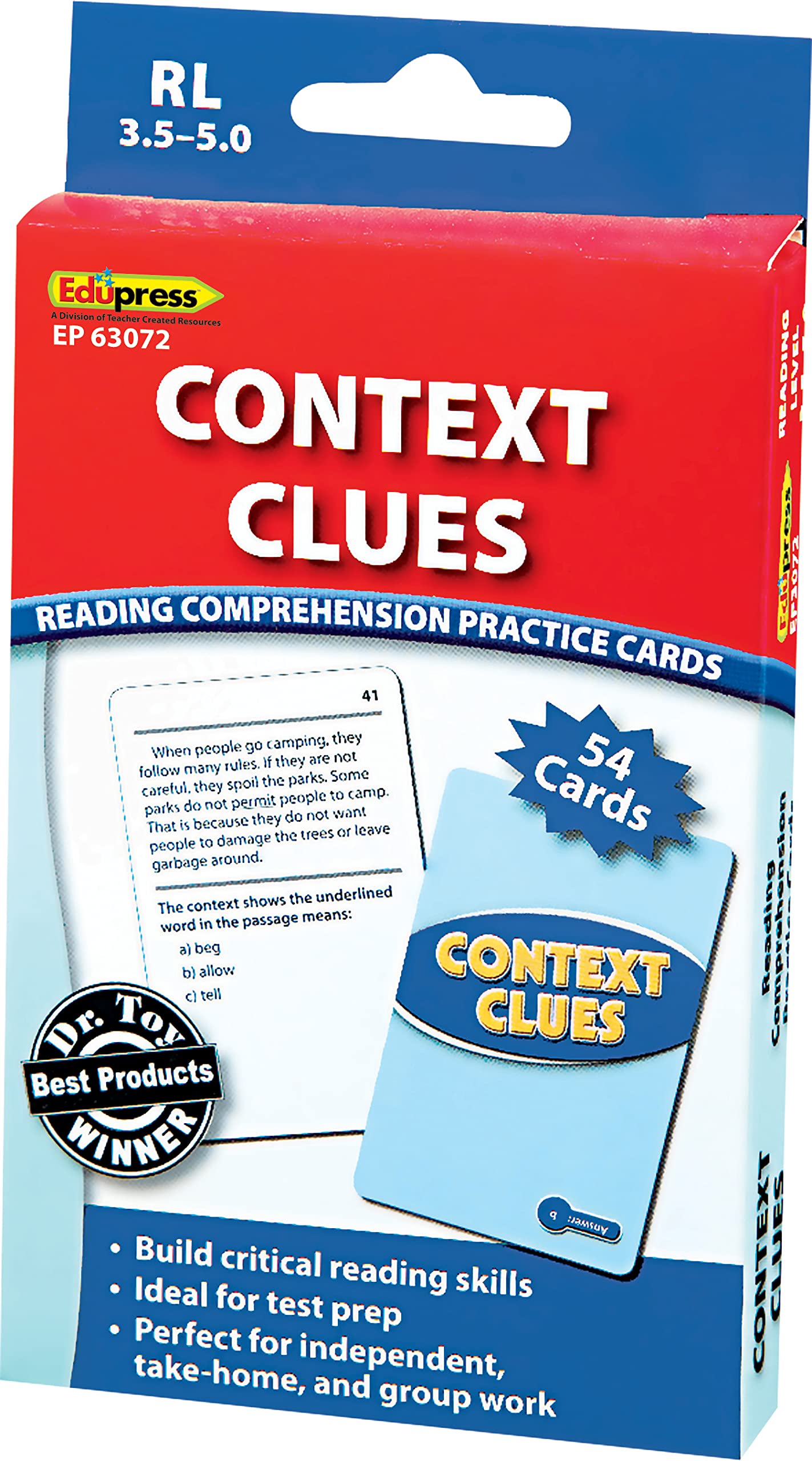 Edupress Context Clues Practice Cards, Levels 3.5-5.0