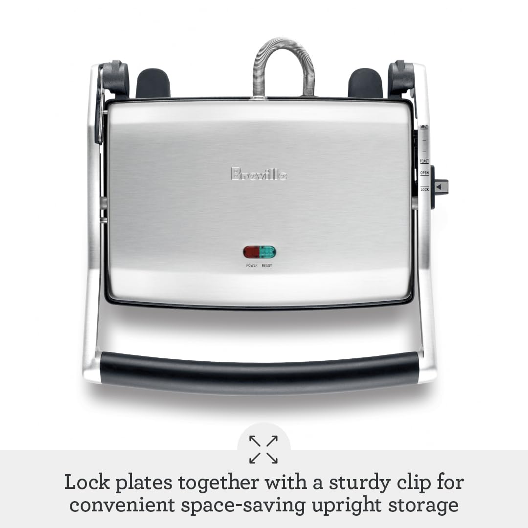 Breville Duo 1500-Watt Nonstick Panini Press, Silver