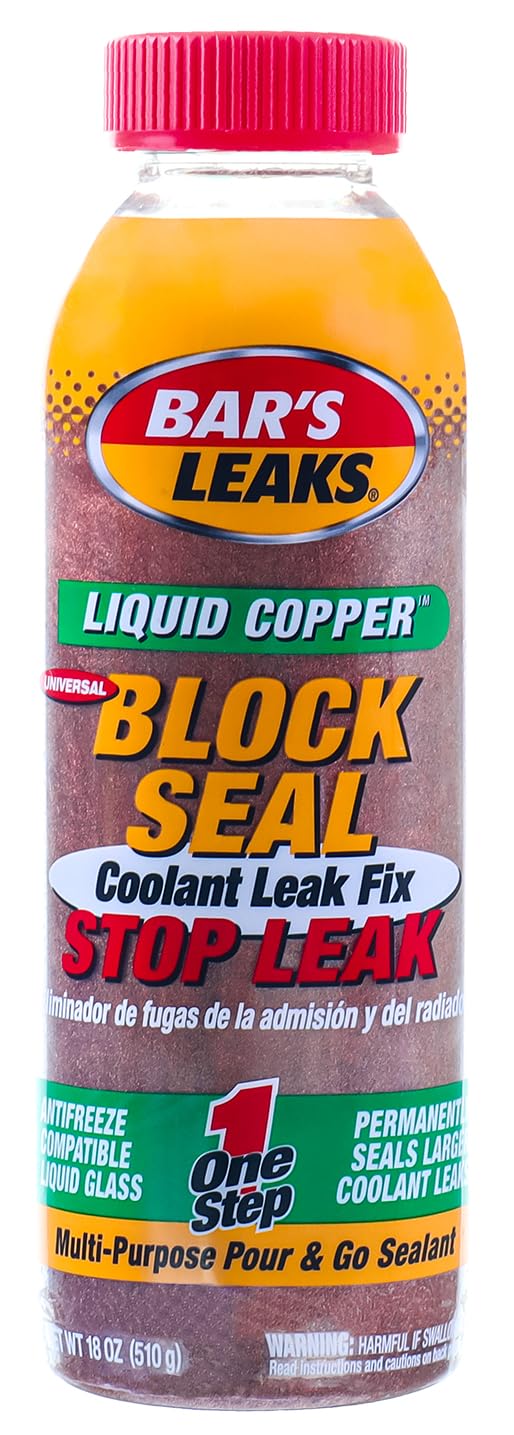 Bar's Leaks 1109 Block Seal Liquid Copper Intake and Radiator Stop Leak - 18 oz.
