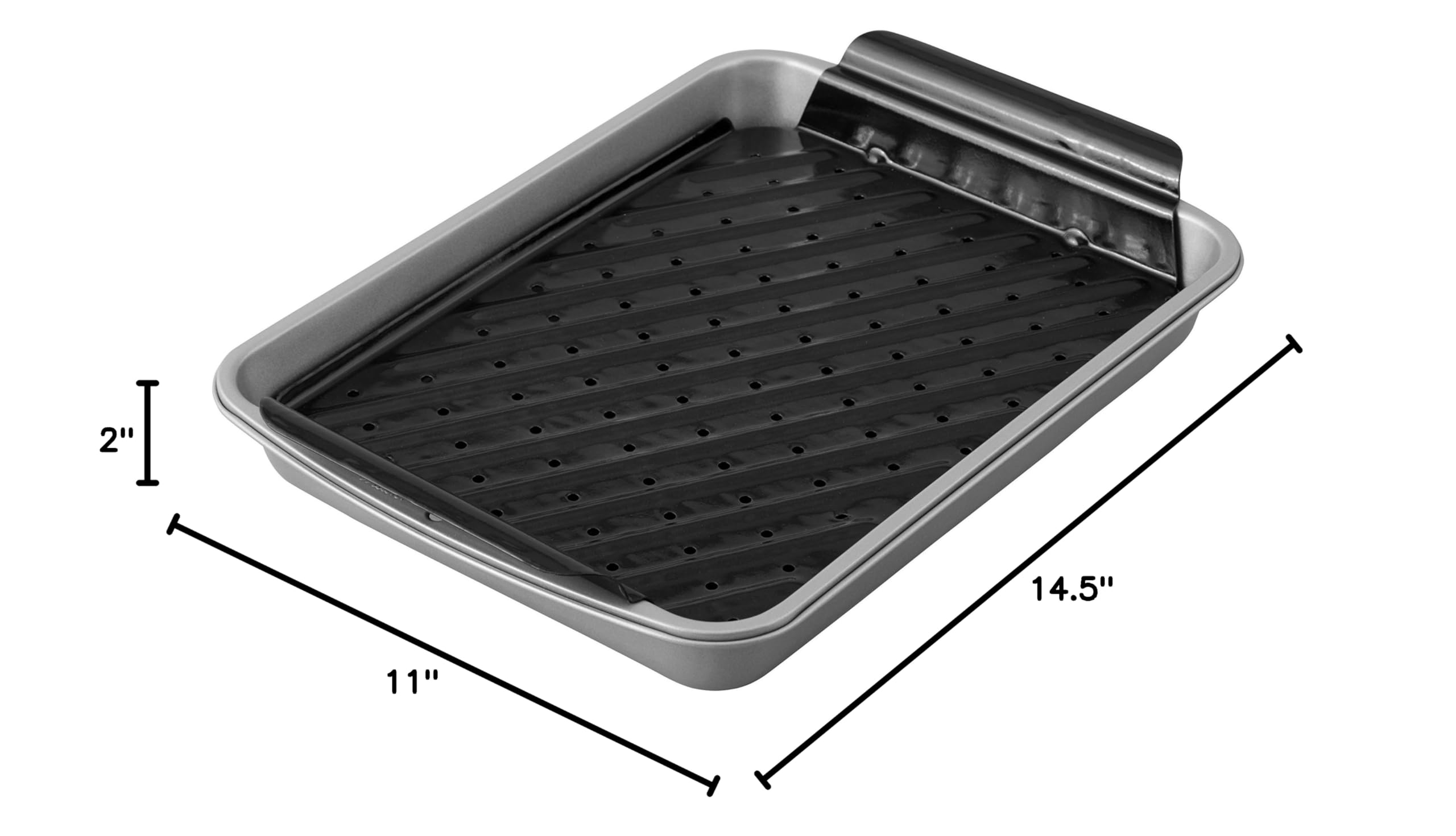 Wilton Recipe Right Non-Stick Large Broiler Pan Set, Ideal for Chicken Fajitas, Pork Chops and Rice, Halibut or Marinated Lamb Chops, 14.5 x 11-Inch