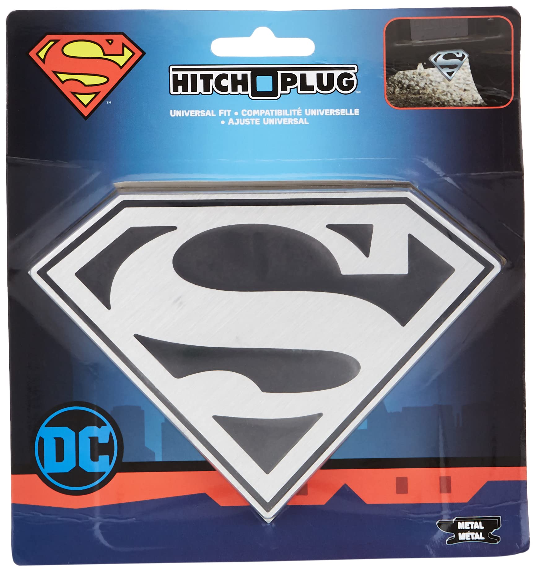 Plasticolor 2225 Billet Aluminum Superman Logo Truck SUV Hitch Cover - 2" and 1.25"