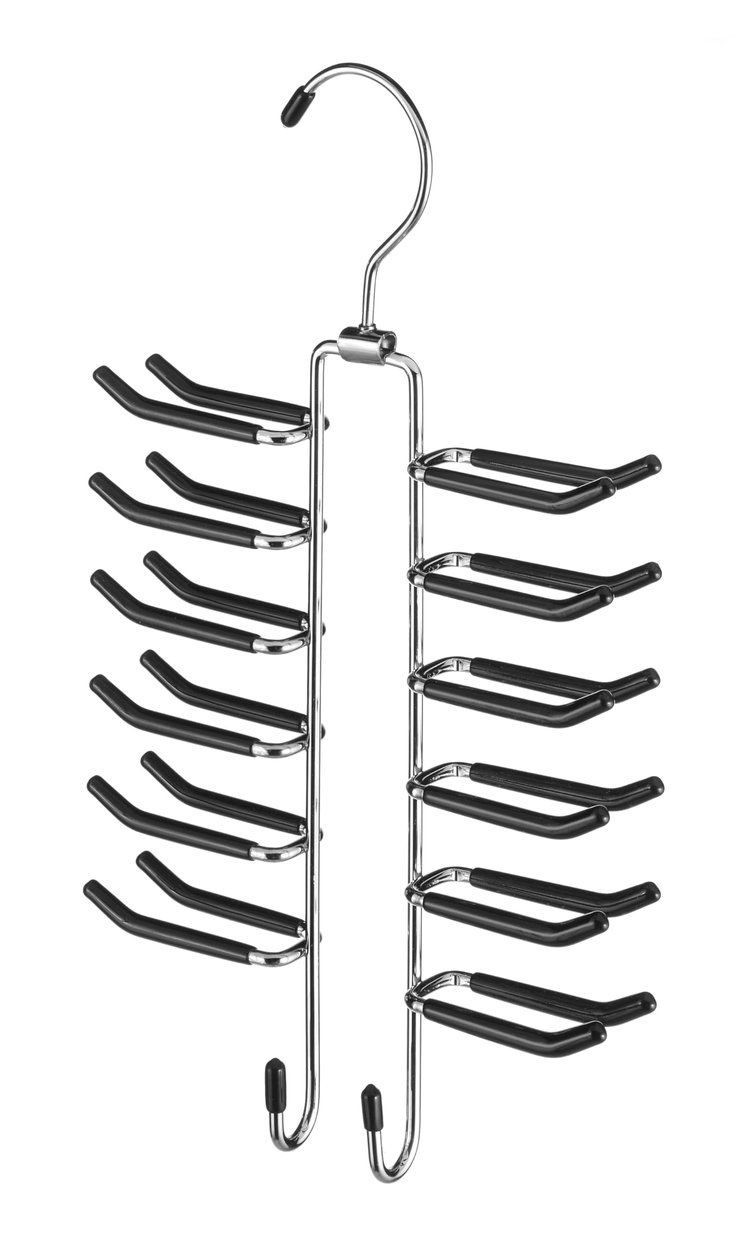 Whitmor Swivel Tie Hanger with Belt Loops Chrome / Black