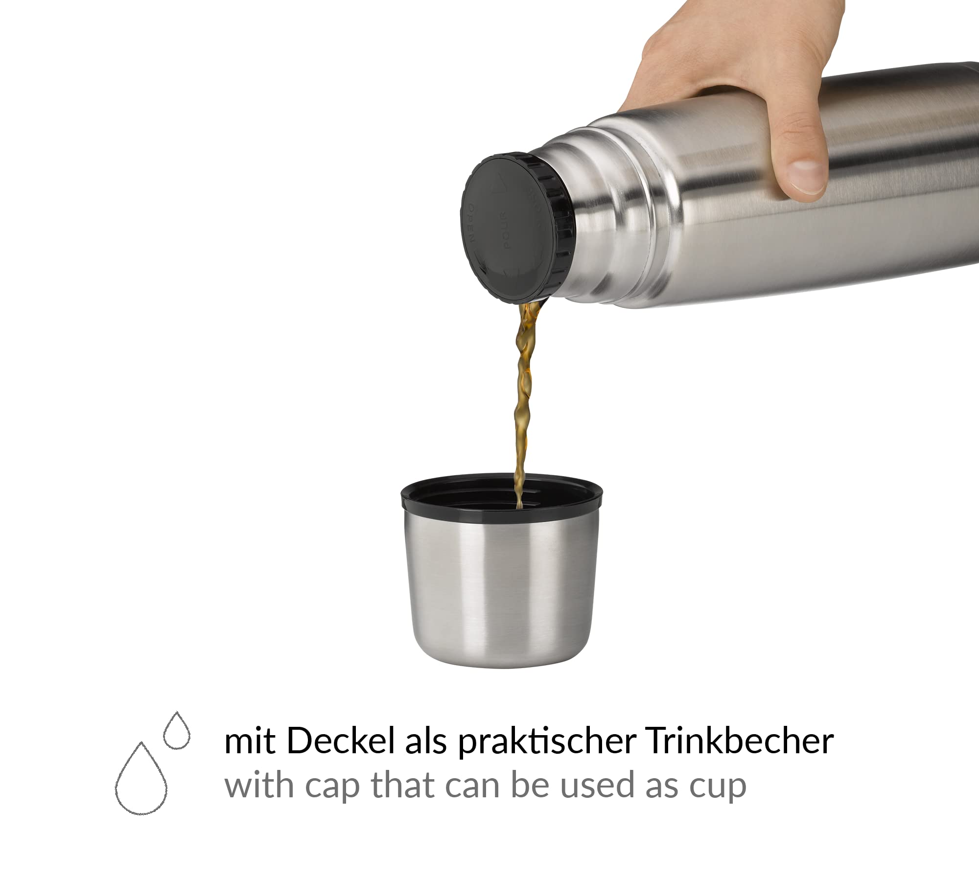 ALFI isoTherm Vacuum Flask isoTherm 0.5 L Perfect Stainless Steel with Screw Cap