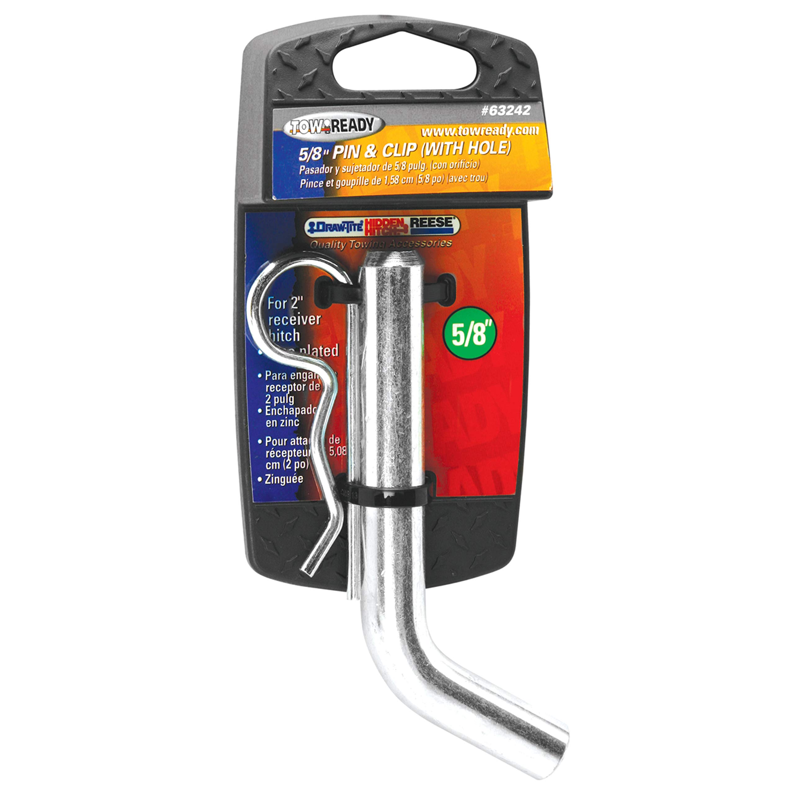 Tow Ready 63242 5/8" Hole Style Hitch Pin and Clip (2" Sq. Receivers)