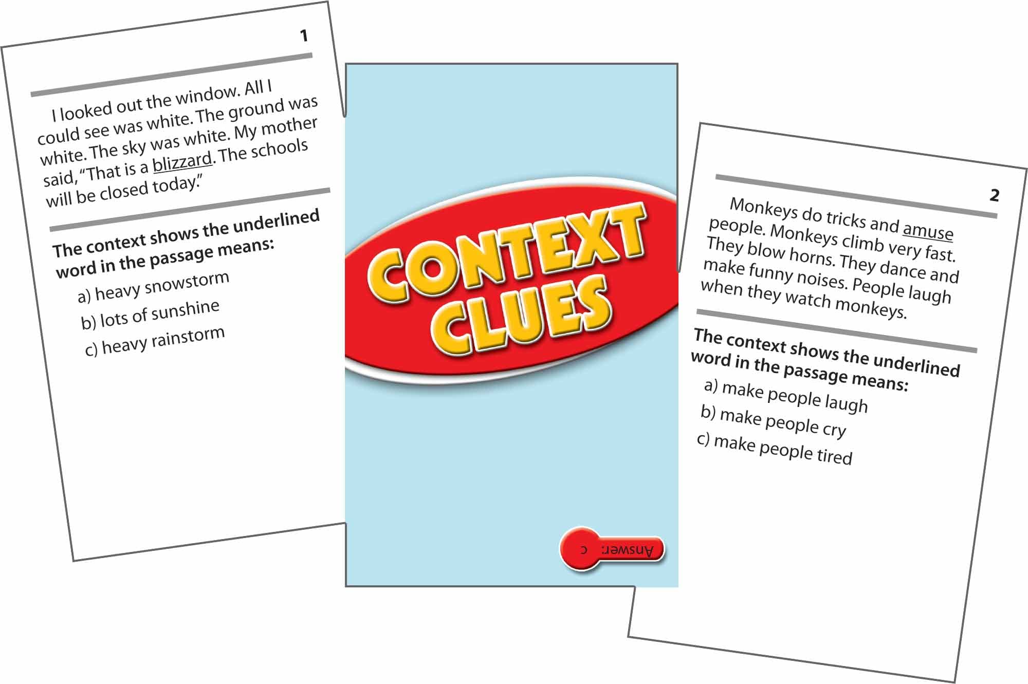 Edupress Reading Comprehension Practice Cards, Context Clues, Red Level (EP63071)