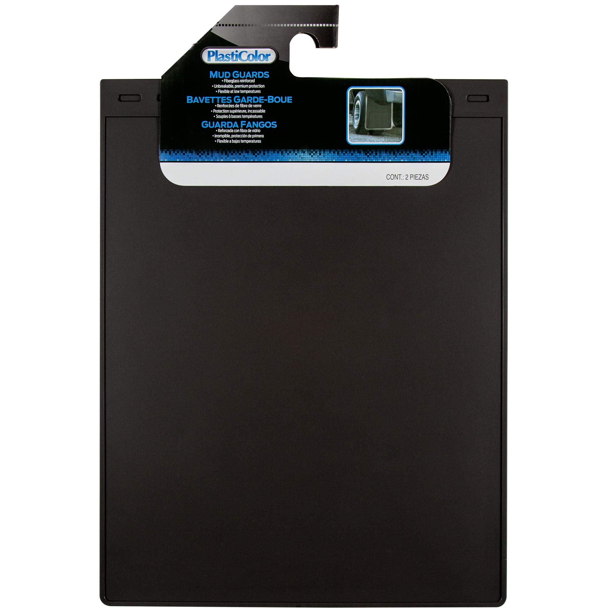 Plasticolor 000331R01 Plain Black Mud Guard - 24 inch - Set of 2