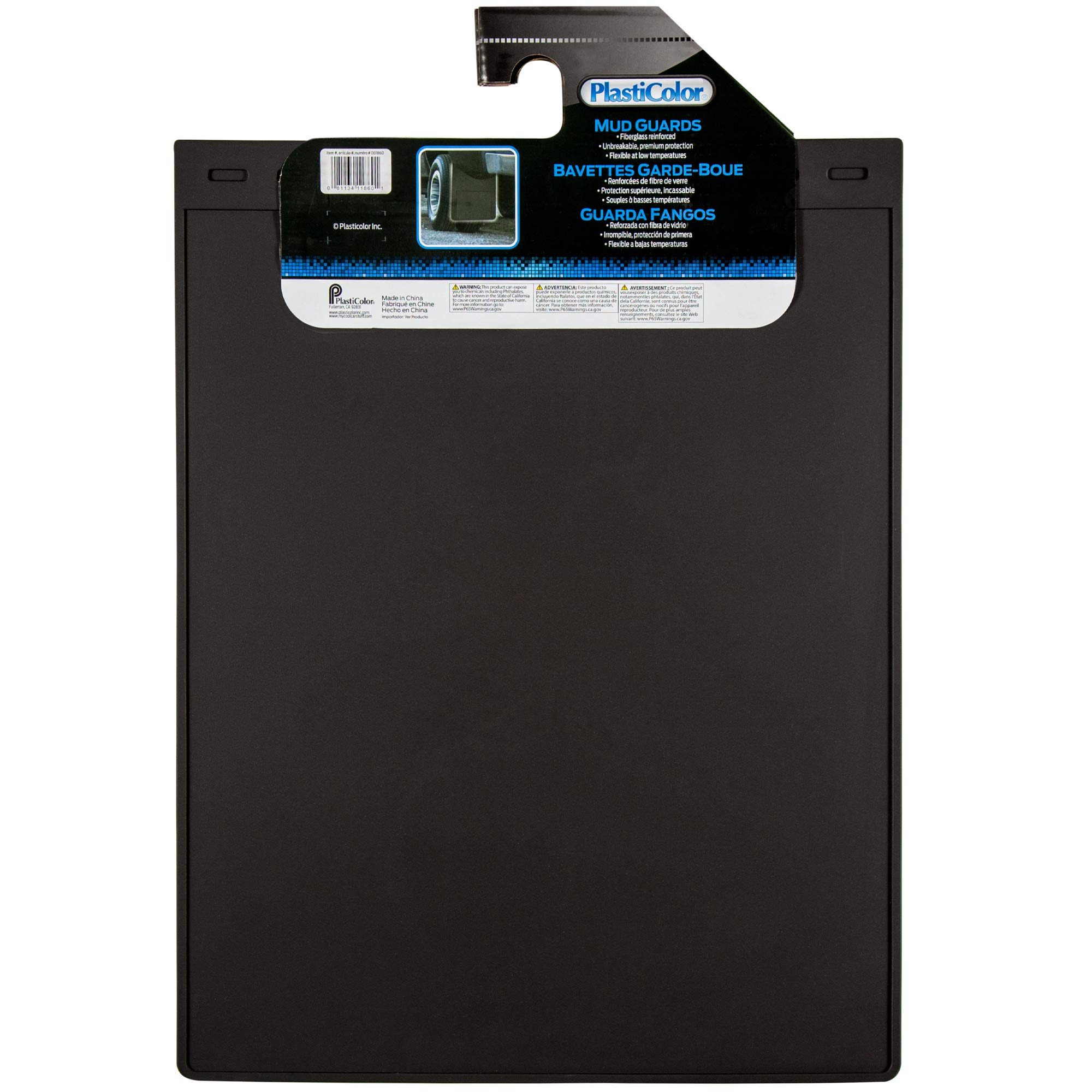 Plasticolor 000331R01 Plain Black Mud Guard - 24 inch - Set of 2