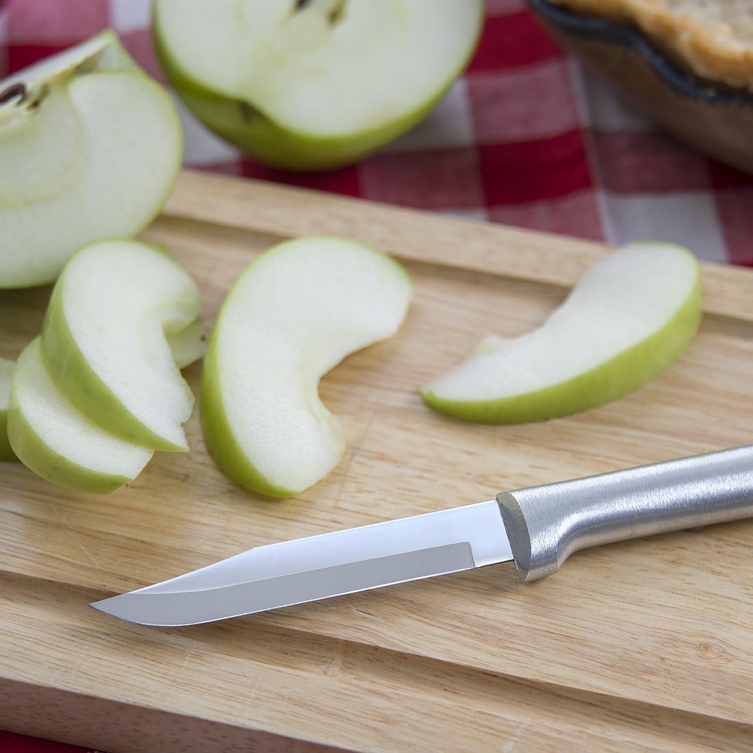 Rada Cutlery Everyday Paring Knife Stainless Steel Blade with Aluminum Made in USA, 6-3/4 Inches, 1-Pack, Silver Handle