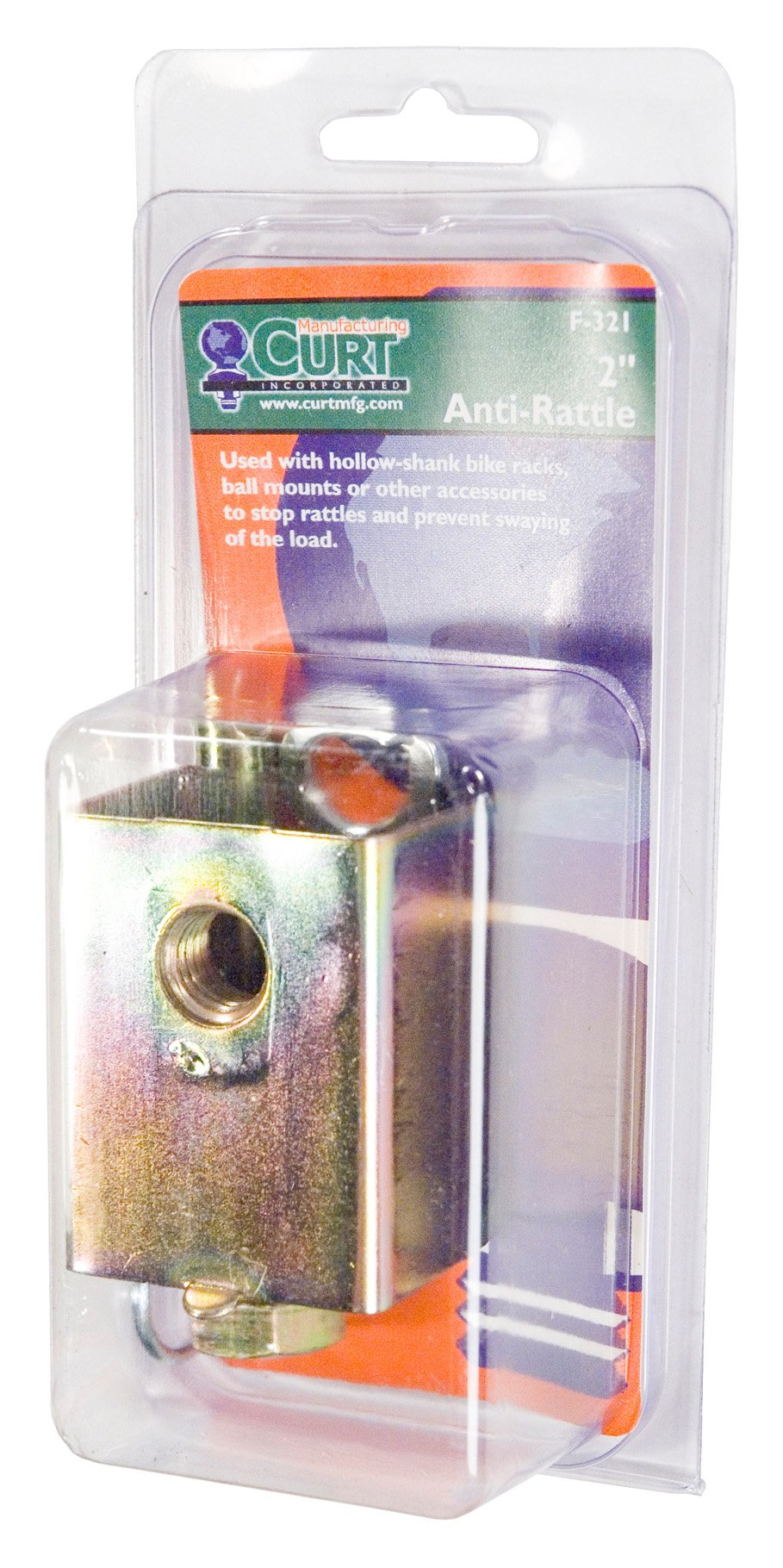 CURT 22321 Anti-Rattle Hitch Pin Shim Device, Fits 2-Inch Receiver, 1/2-In Hole