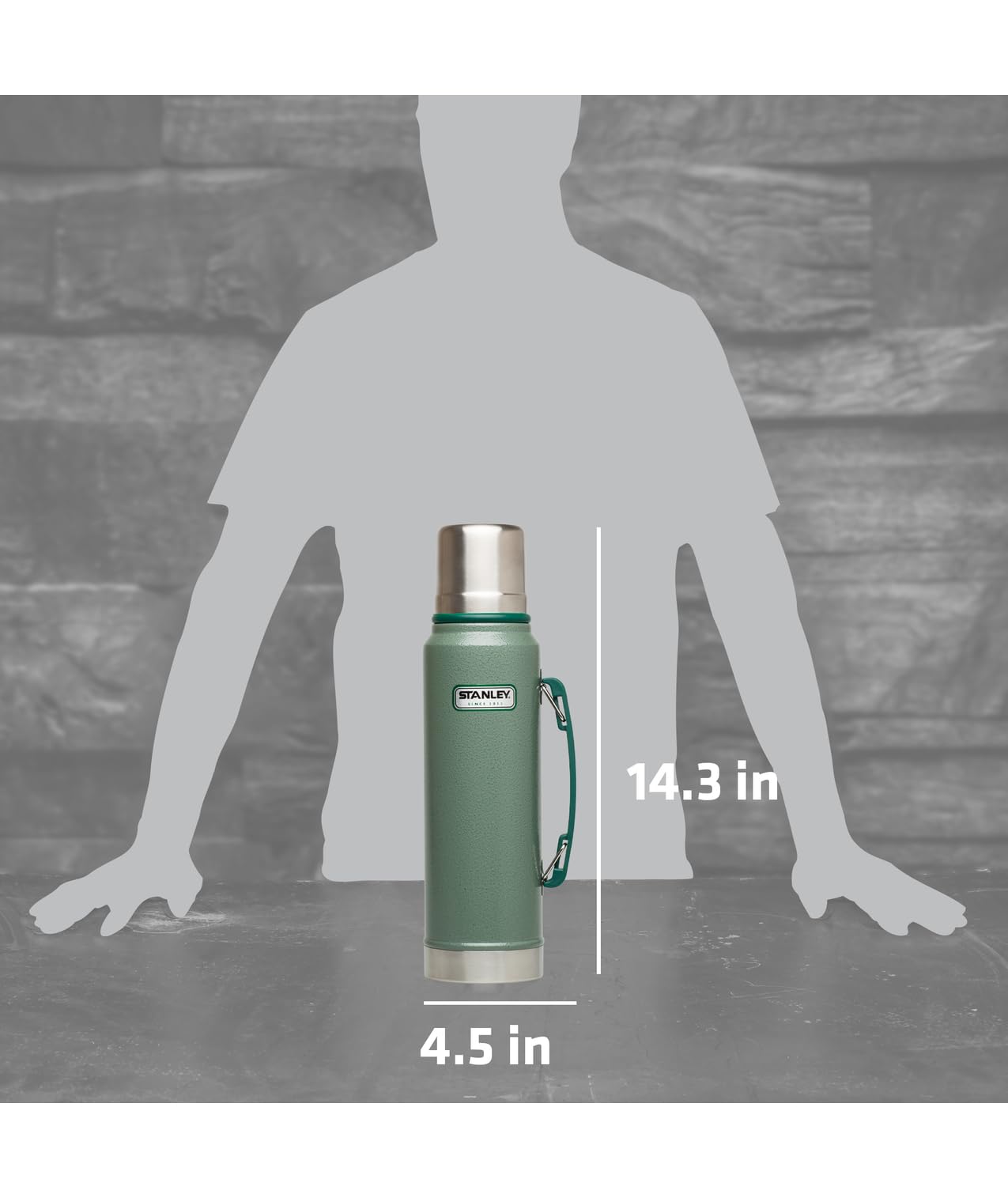 Stanley Classic Vacuum Insulated Wide Mouth Bottle - BPA-Free 18/8 Stainless Steel Thermos for Cold & Hot Beverages – Keeps Liquid Hot or Cold for Up to 24 Hours