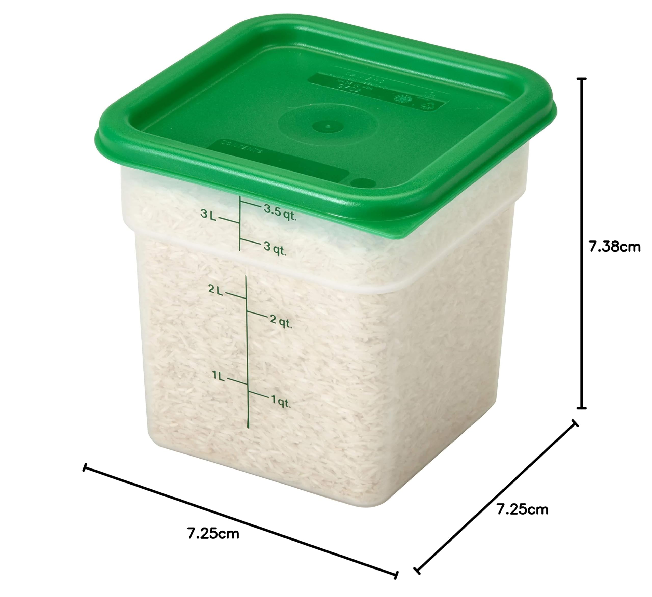 Cambro 4SFSPPSW3190 Set of 3 Square Food Storage Containers with Lids, 4 Quart