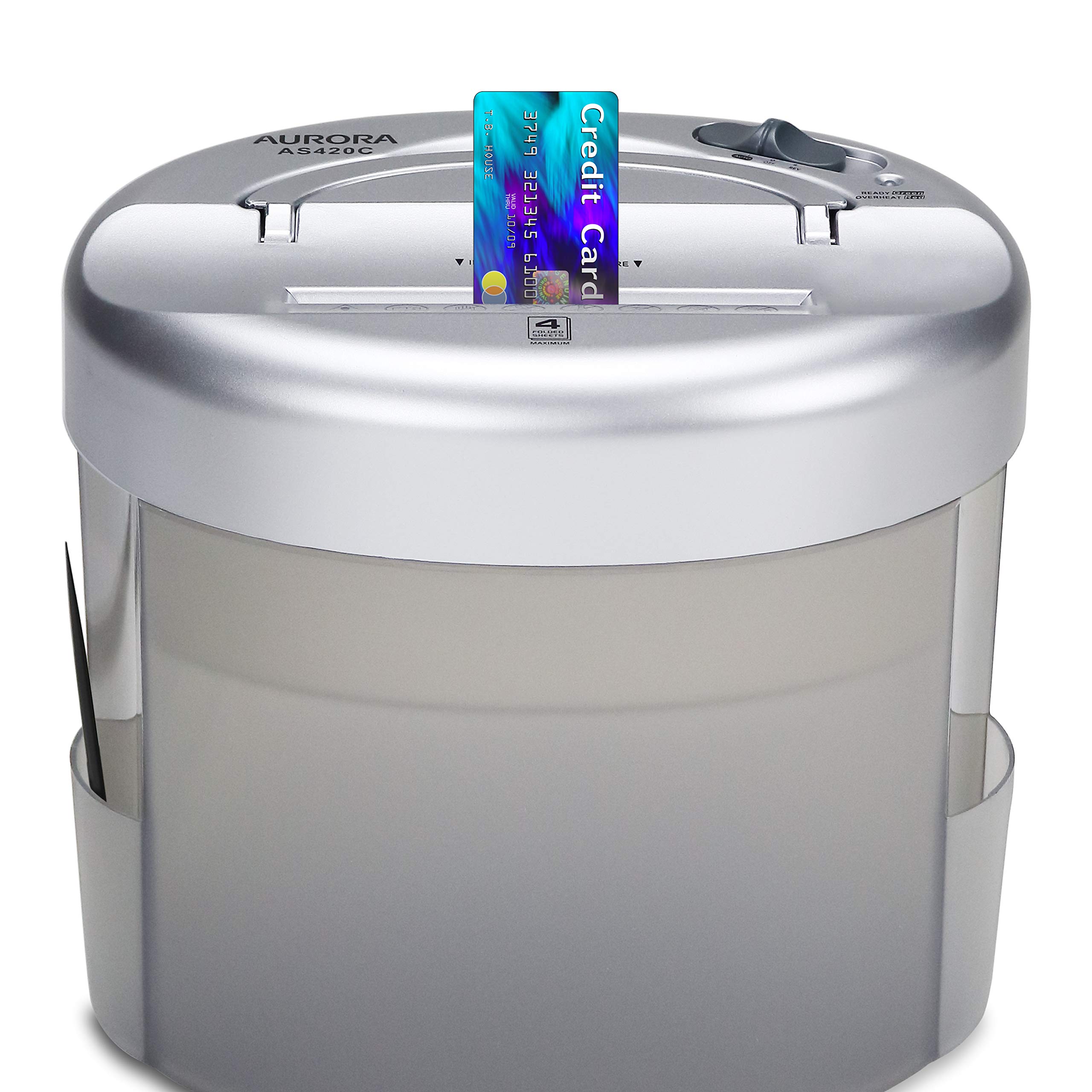 Aurora AS420C Desktop-Style Cross-Cut Paper Shredder, 4-Sheet Crosscut Desktop