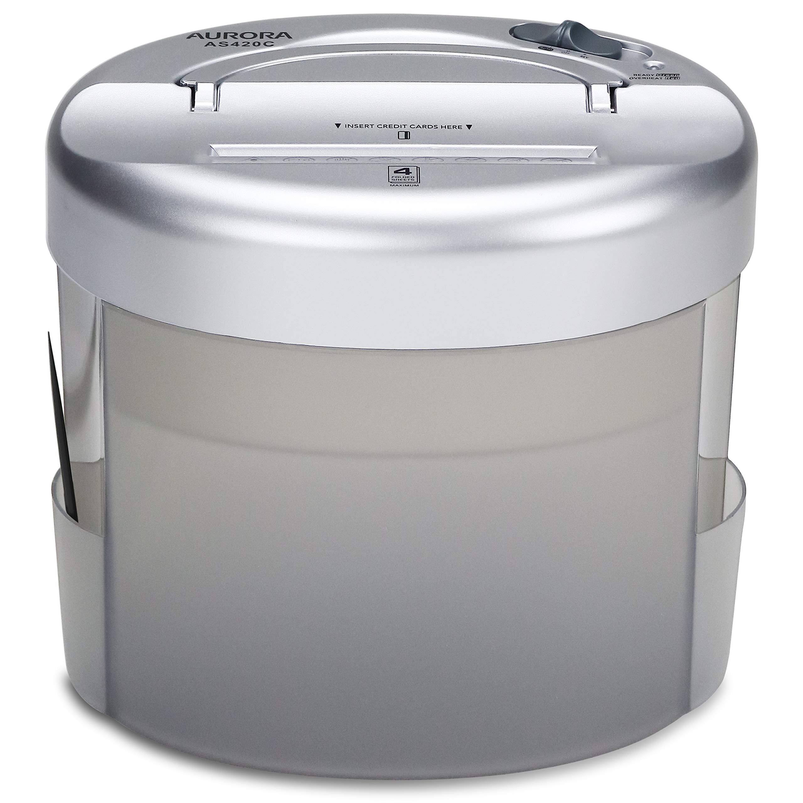 Aurora AS420C Desktop-Style Cross-Cut Paper Shredder, 4-Sheet Crosscut Desktop