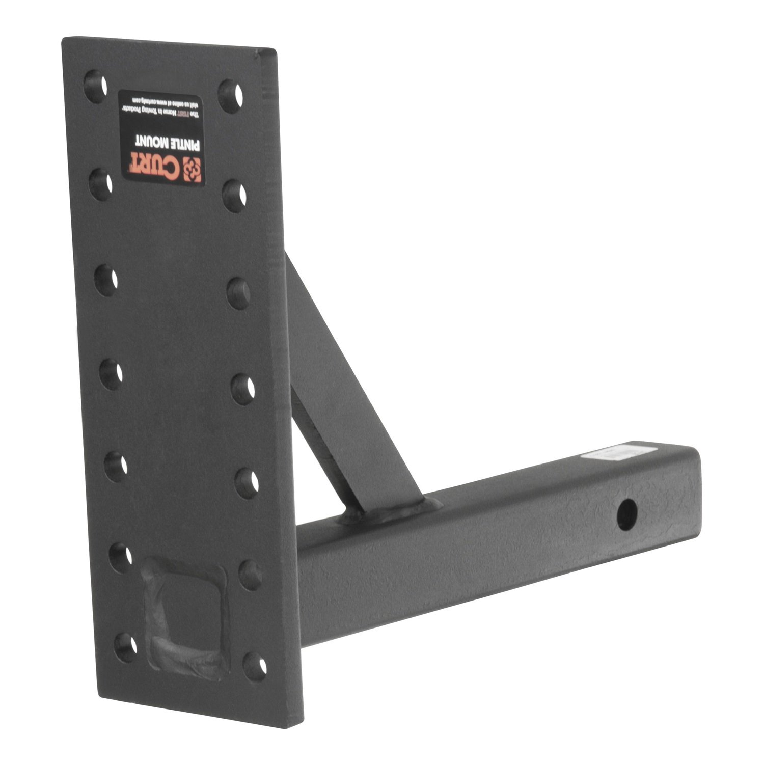 CURT 48342 Adjustable Pintle Mount for 2-Inch Hitch Receiver, 10,000 lbs, 11-1/2-Inch Drop, 12-Inch Length , black