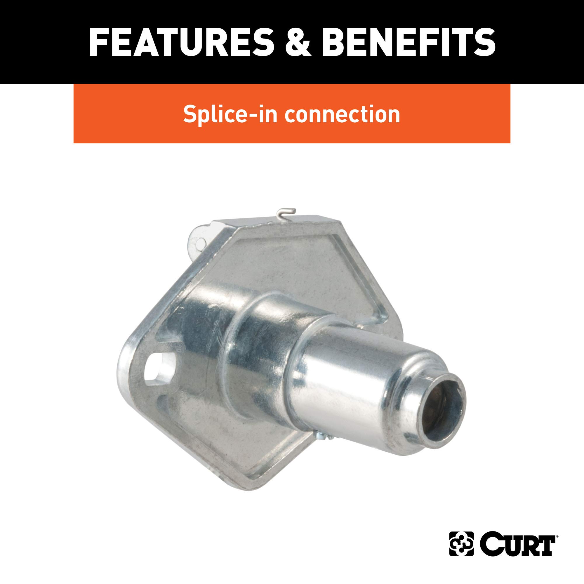 CURT 58070 Vehicle-Side 4-Pin Round Trailer Wiring Harness Socket