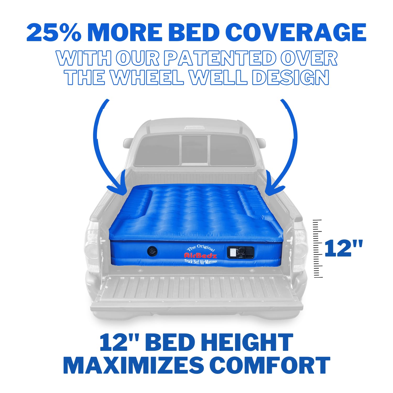 AirBedz (PPI 101) Original Truck Bed Air Mattress for Full Sized 8' Long Bed Trucks, Royal Blue