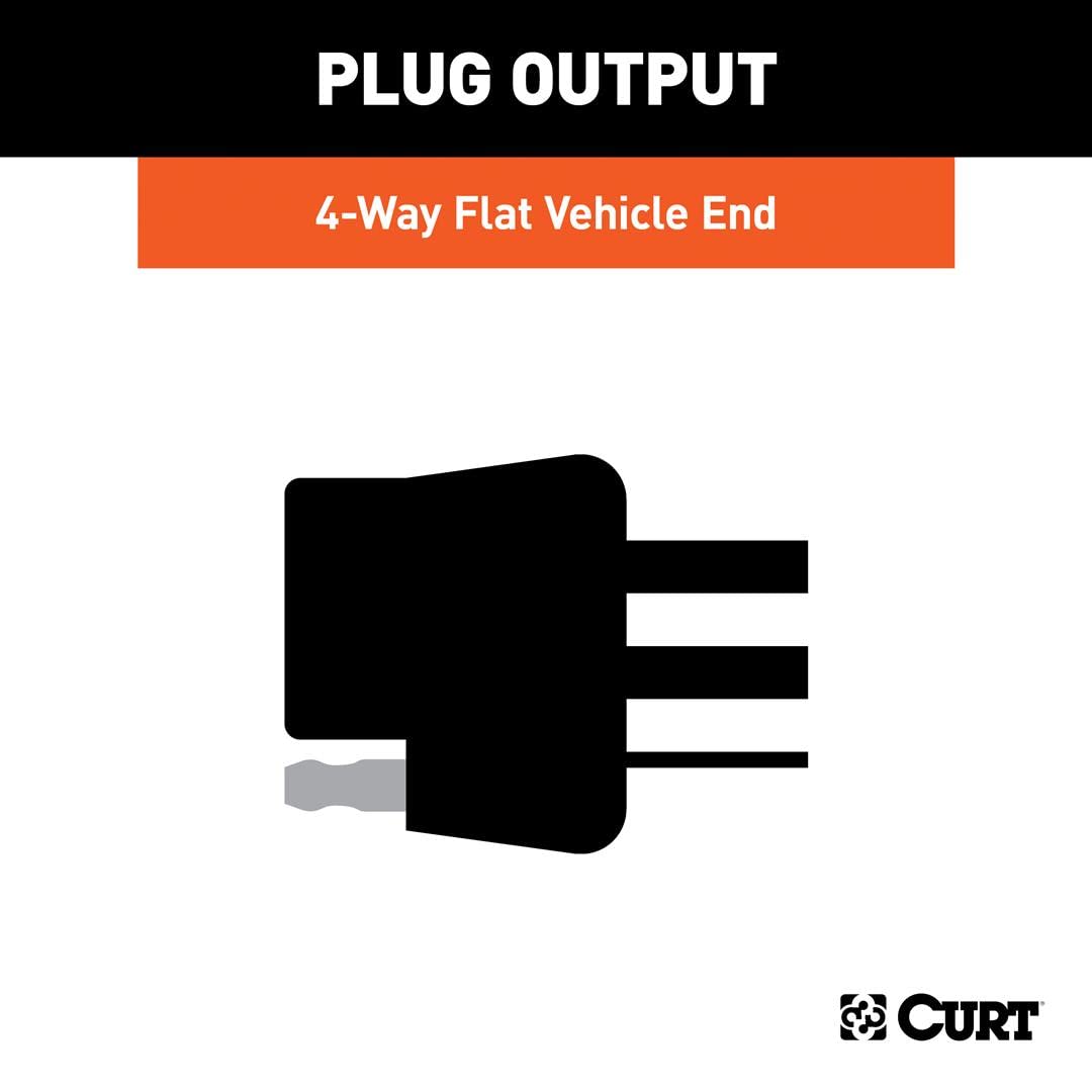 CURT 55534 Vehicle-Side Custom 4-Pin Trailer Wiring Harness, Fits Select Chrysler 300, Dodge Charger, Challenger , Black